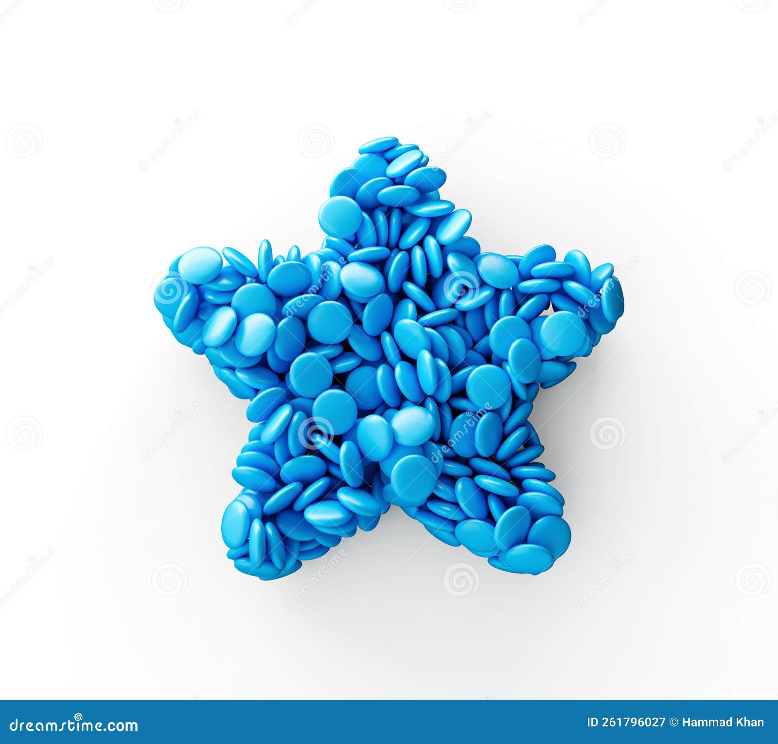 Sweet Blue Color Candy in Shape of Star 3d Illustration Stock ...