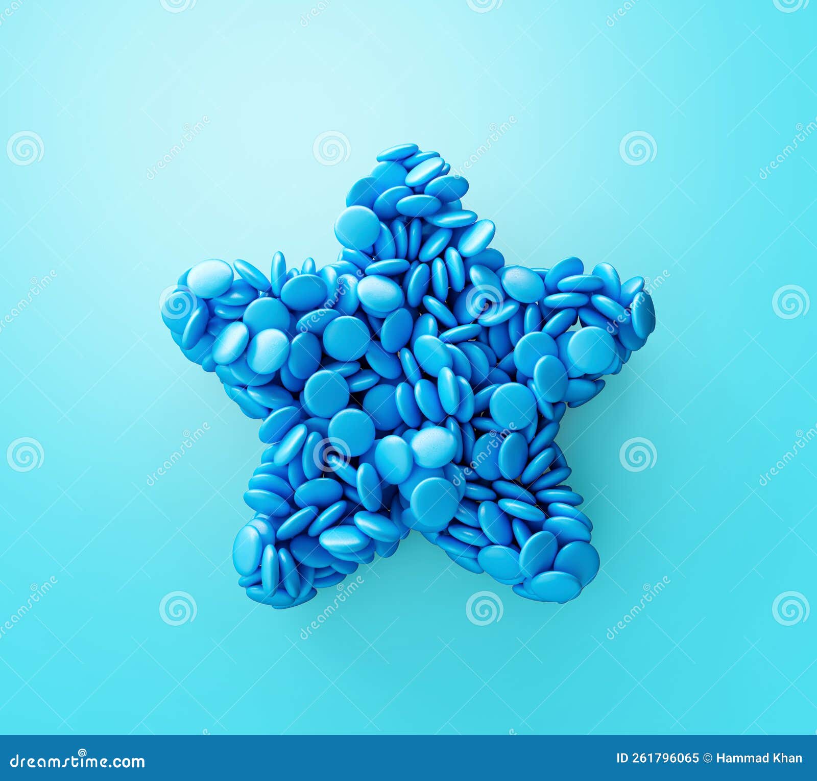 Sweet Blue Color Candy in Shape of Star 3d Illustration Stock ...
