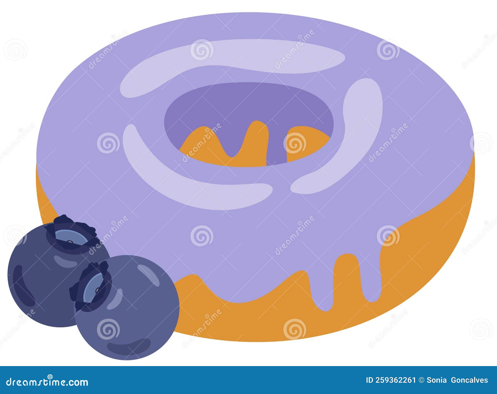 Sweet Blue Donut of Blueberry Stock Vector - Illustration of fruit ...