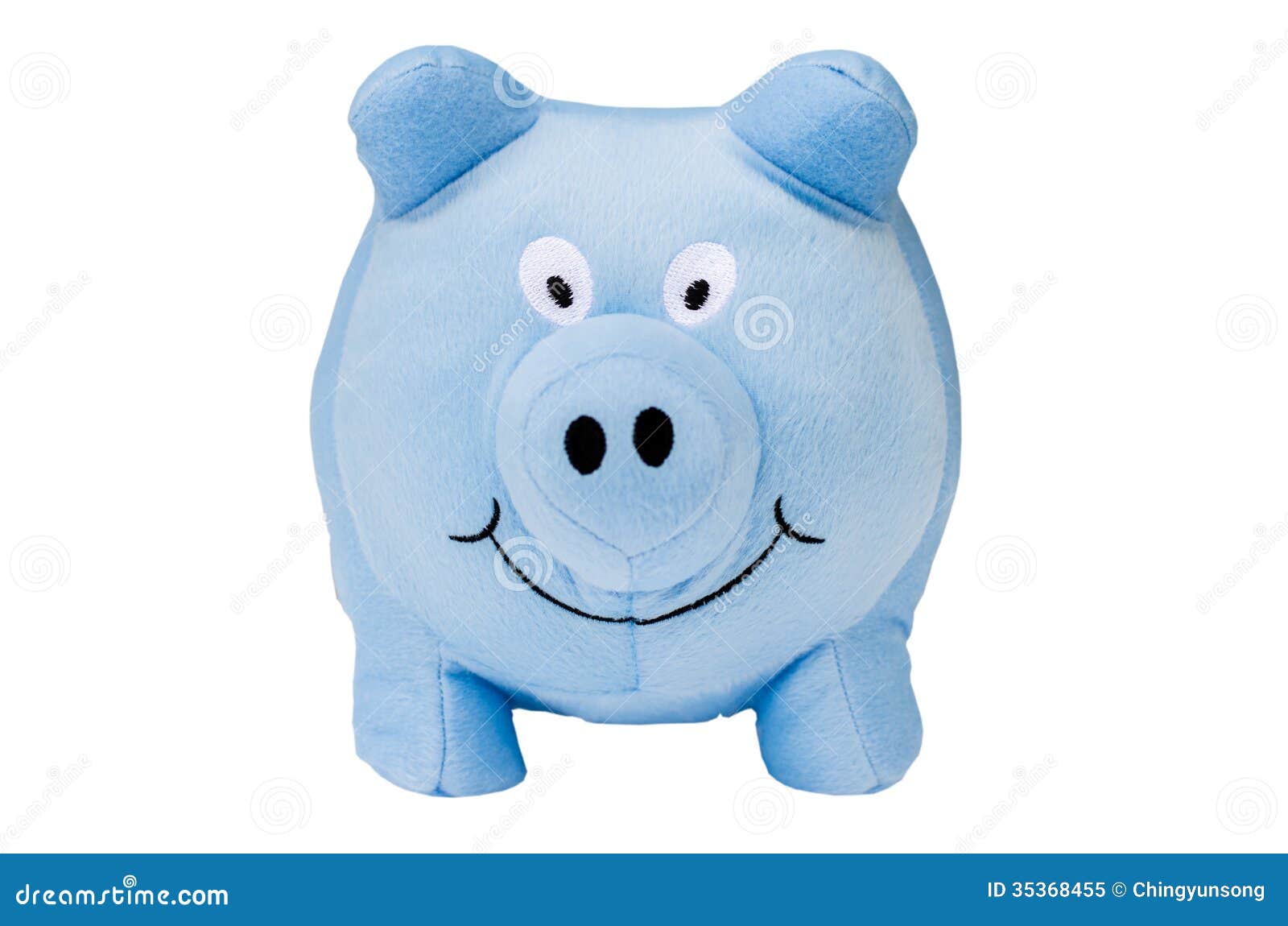 Sweet blue pig isolated stock image. Image of piggy, soft - 35368455