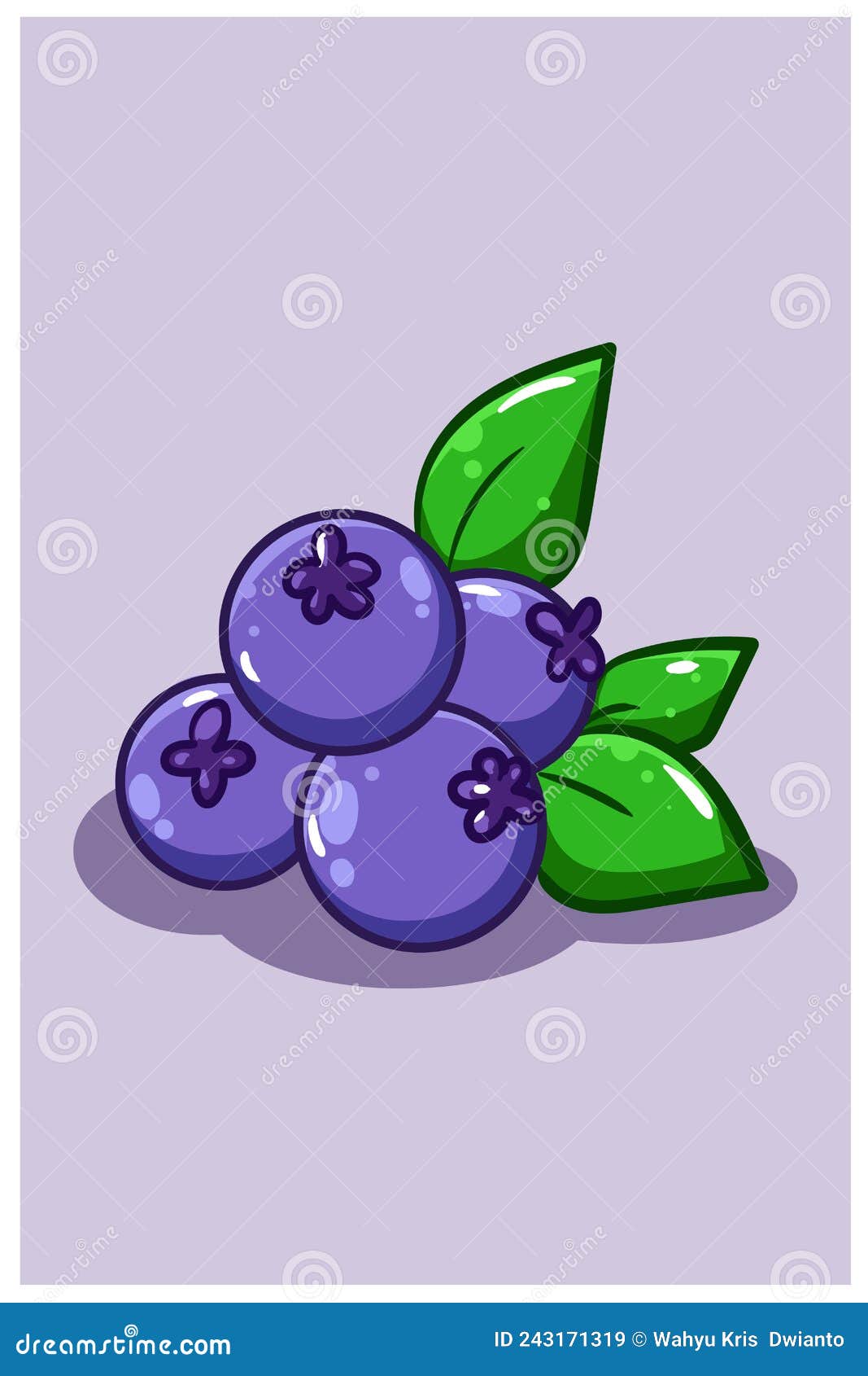 Sweet Blueberries with Purple Color Cartoon Vector Illustration Stock ...