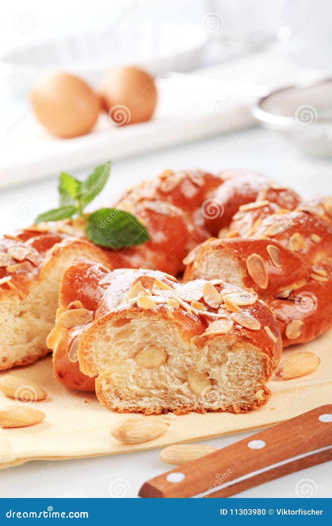 Sweet Braided Bread Stock Image | CartoonDealer.com #14032801