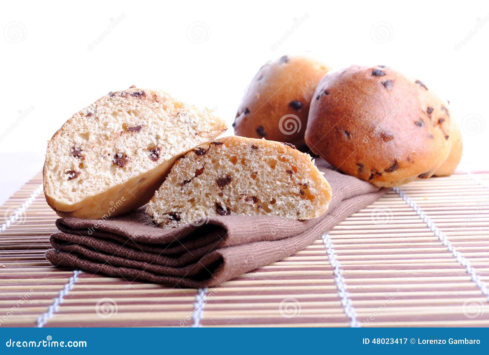 Sweet Bread with Chocolate Drops Stock Image - Image of dish, breakfast ...