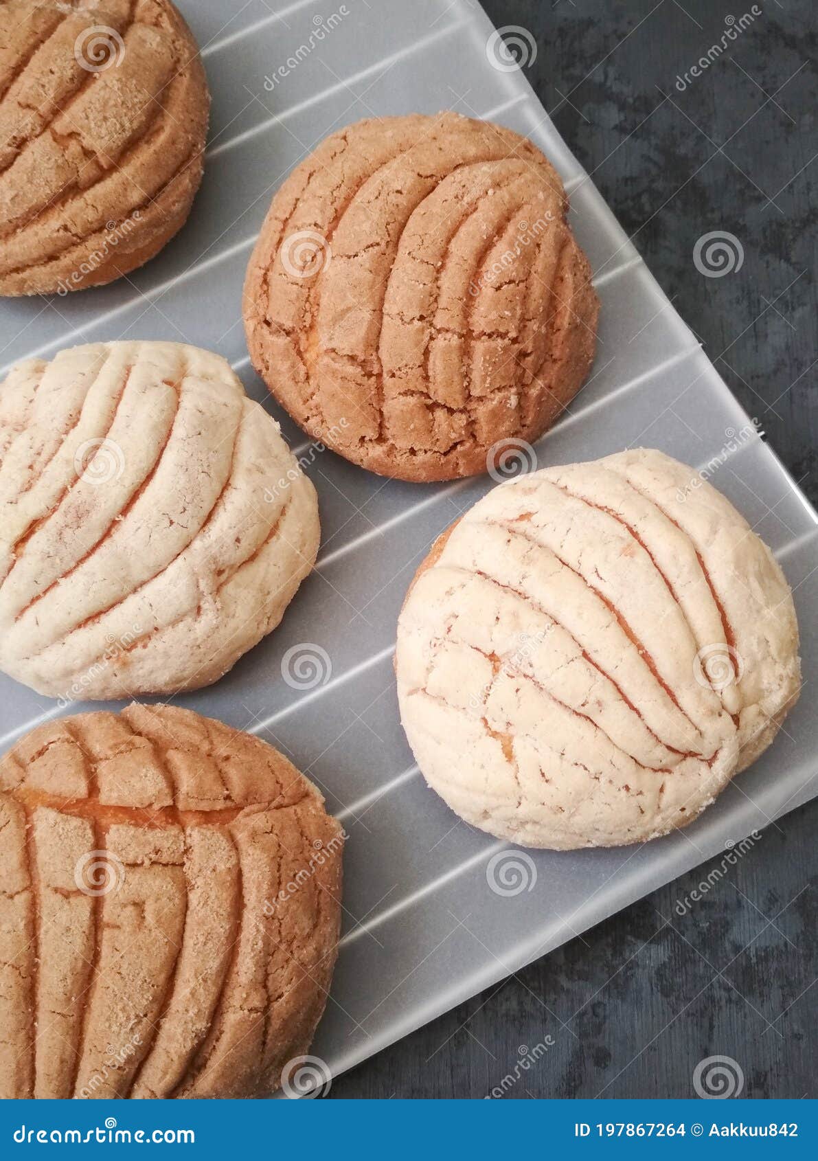 Handmade Traditional Sweet Bread Shells on Cooling Rack. Stock Photo ...
