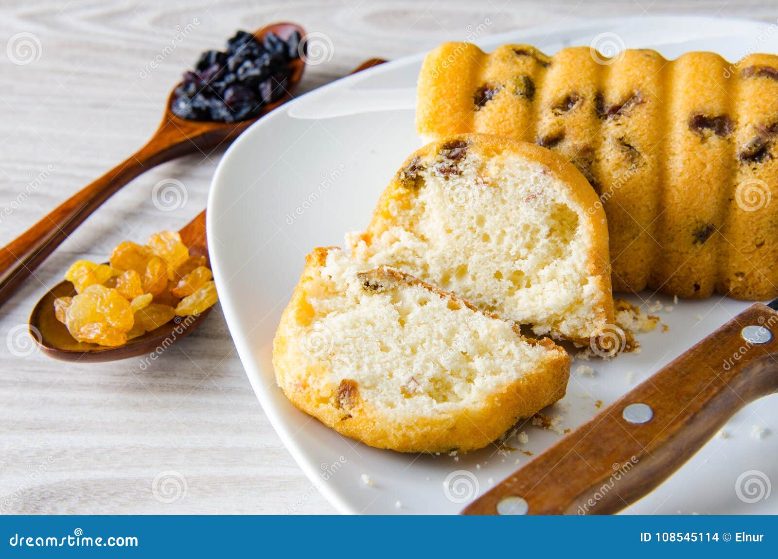 The Sweet Bread with Raisins Baked for Christmas Stock Photo - Image of ...
