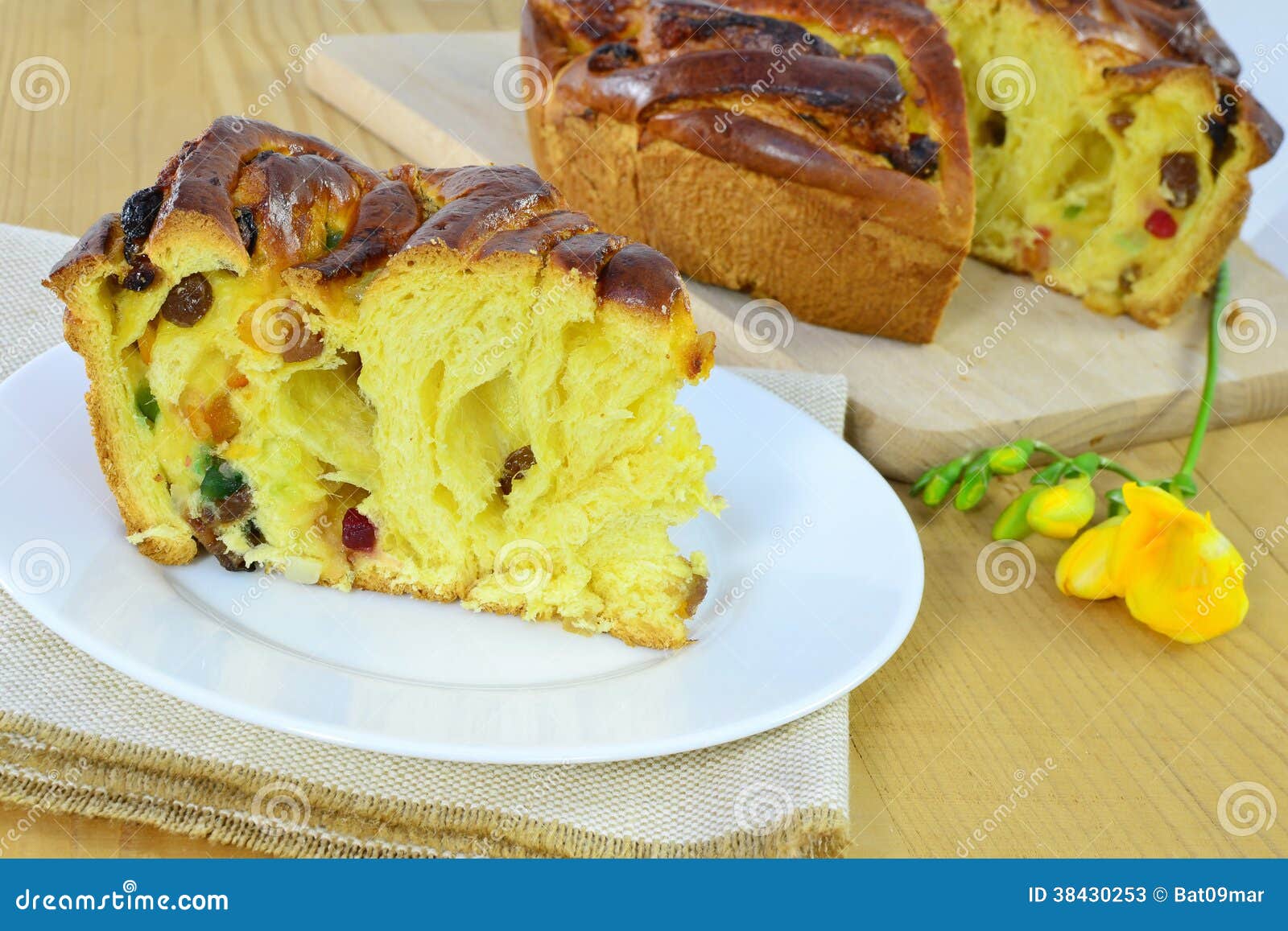 Sweet bread slice closeup stock image. Image of dessert - 38430253