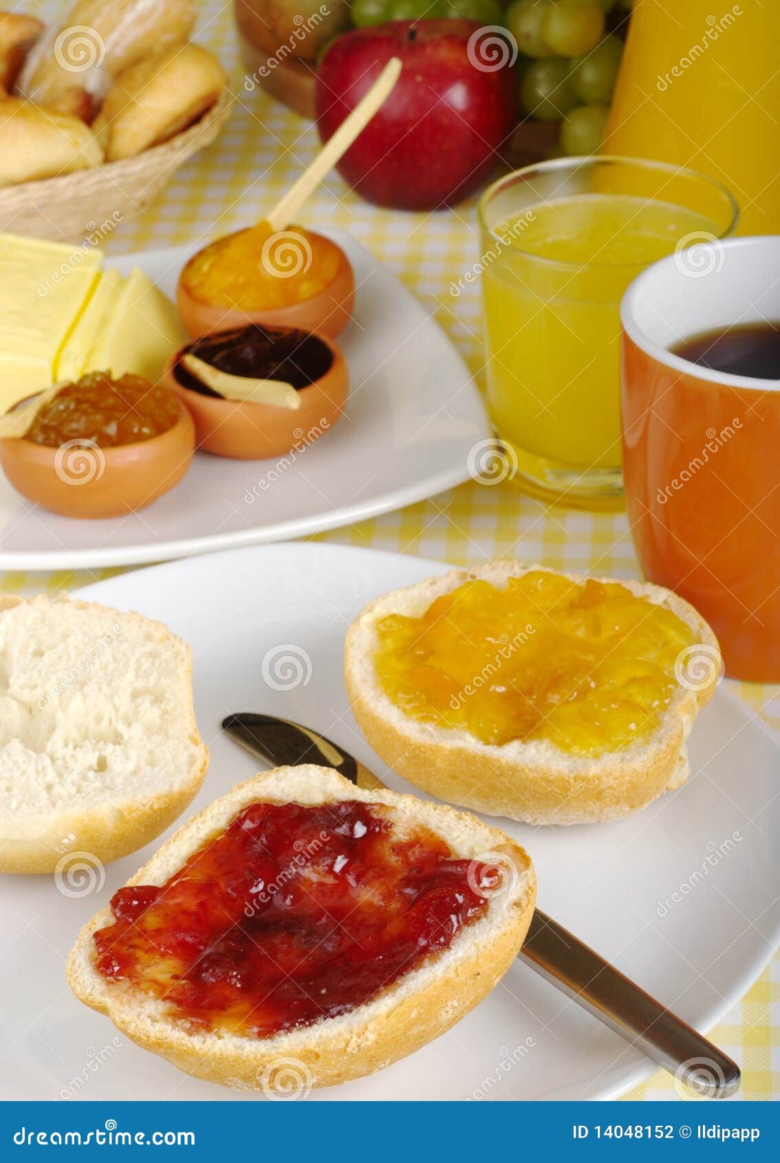 Sweet Breakfast with Jam stock photo. Image of butter - 14048152
