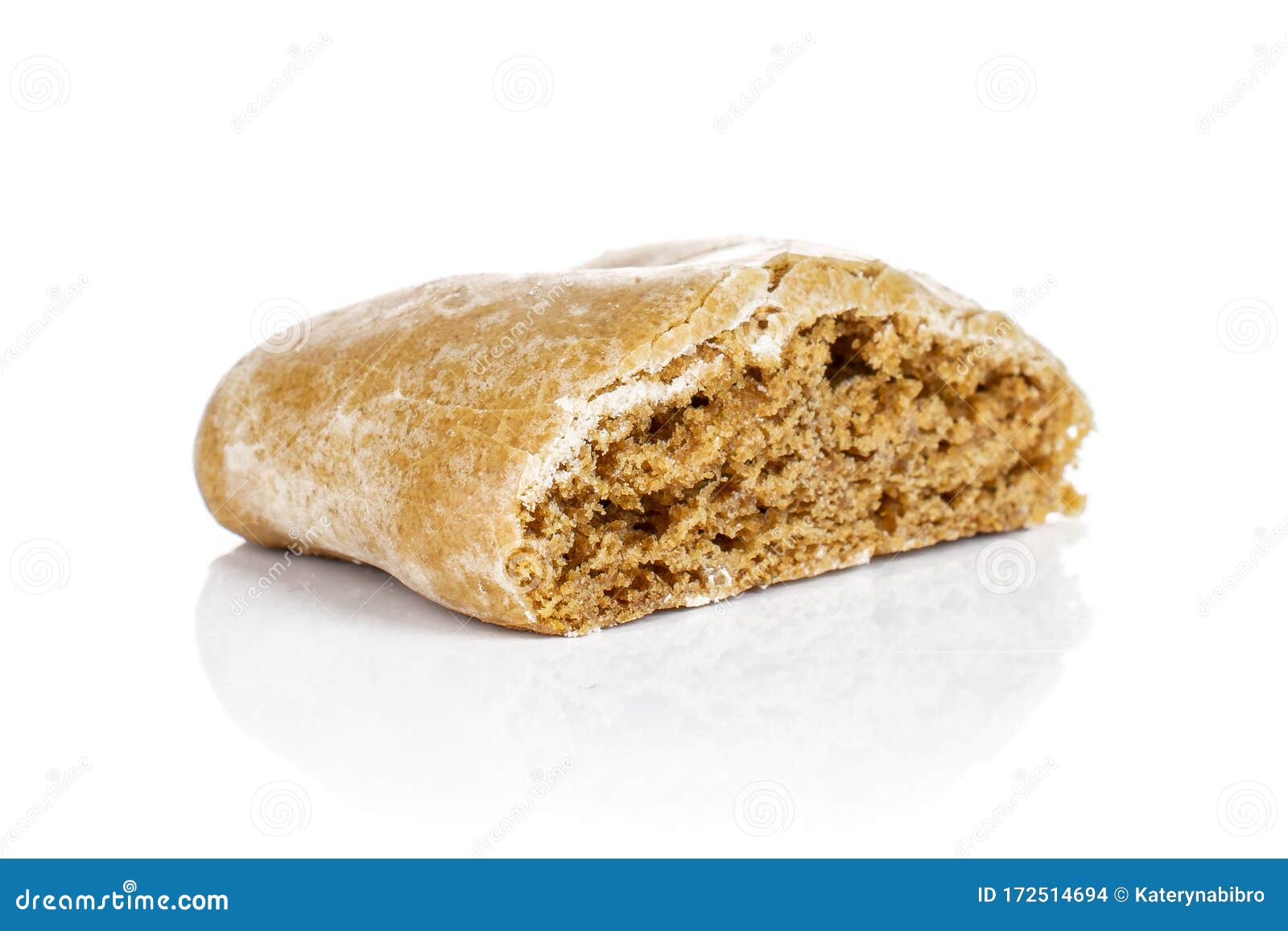 Sweet Brown Gingerbread Isolated on White Stock Photo - Image of halved ...