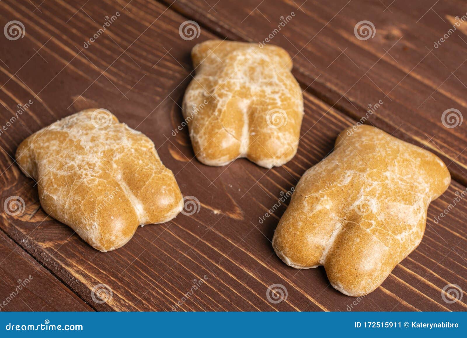 Sweet Brown Gingerbread on Brown Wood Stock Image - Image of little ...