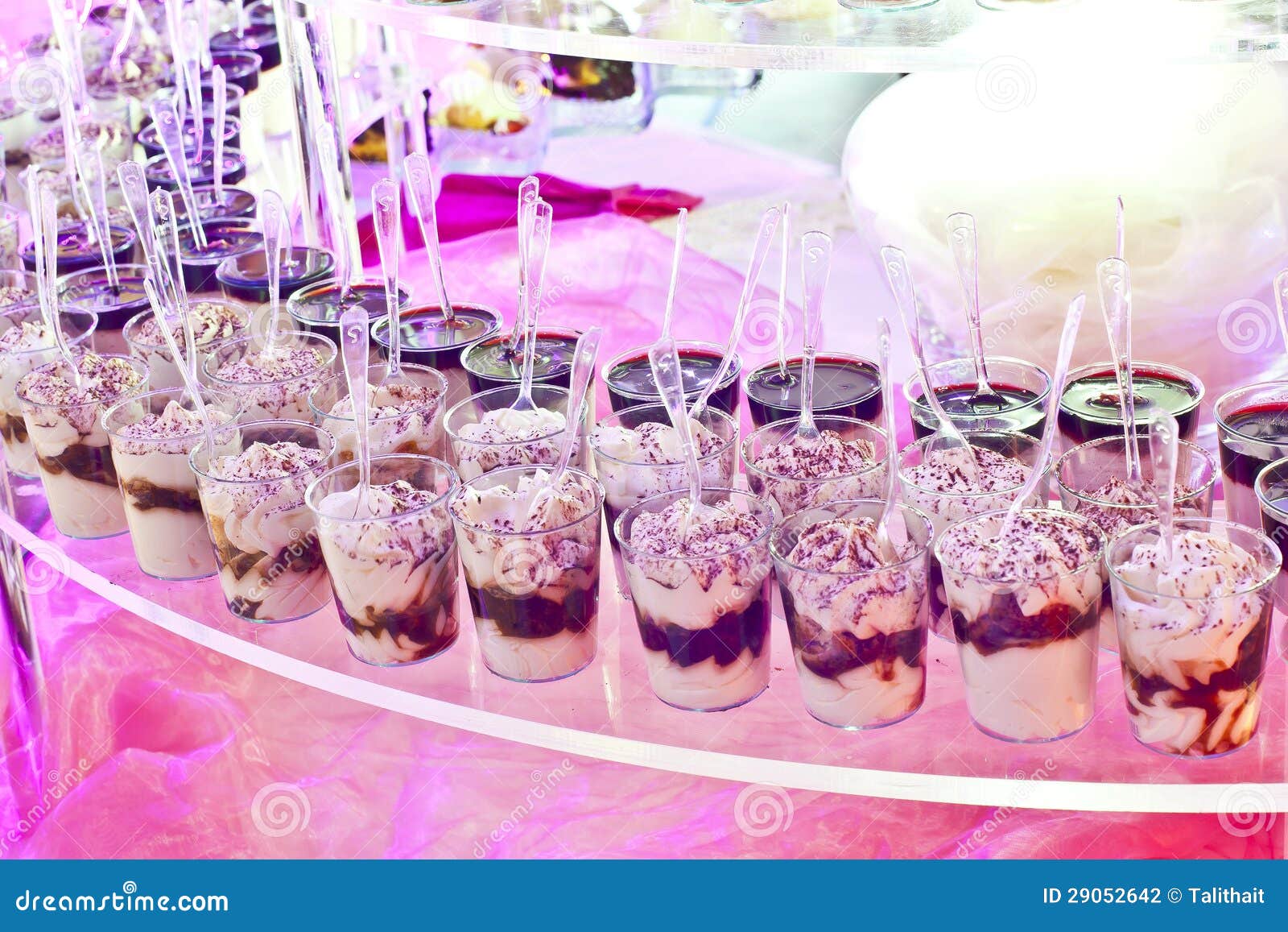 Sweet Buffet on a Pink Table in a Party Stock Photo - Image of buffet ...