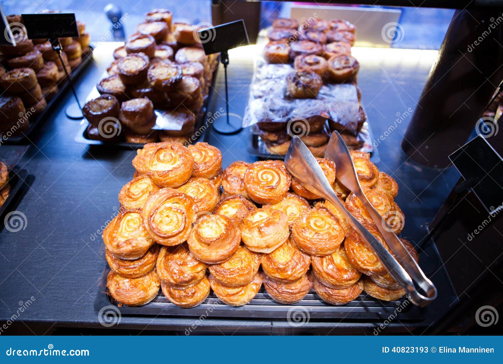 Sweet bun at cafe stock image. Image of round, display - 40823193