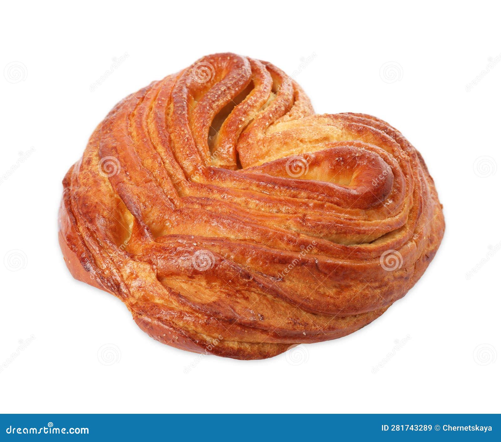 Sweet Bun Isolated on White. Fresh Pastry Stock Image - Image of ...