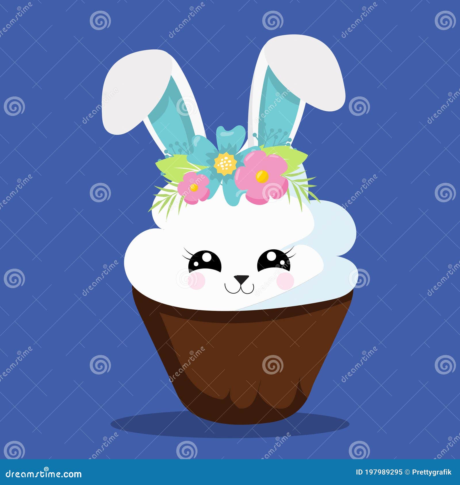 SWEET BUNNY CUPCAKE BROWN 03 Stock Vector - Illustration of vector ...