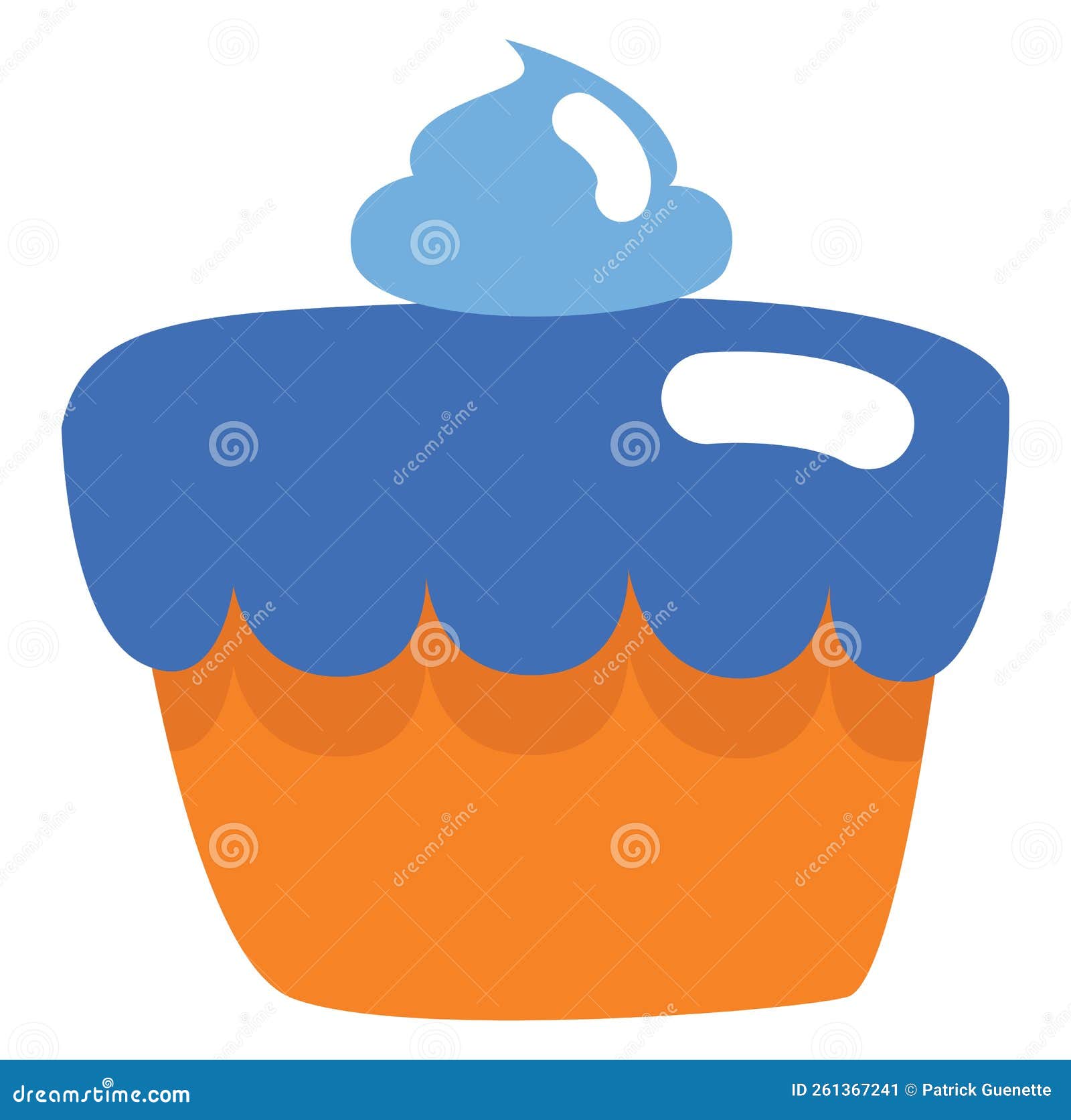 Sweet Cake with Blue Icing, Icon Stock Vector - Illustration of ...