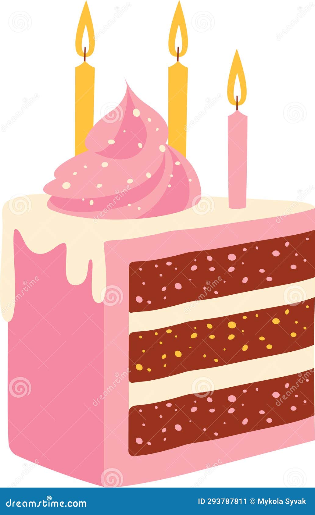 Sweet Cake with Candles stock vector. Illustration of vector - 293787811