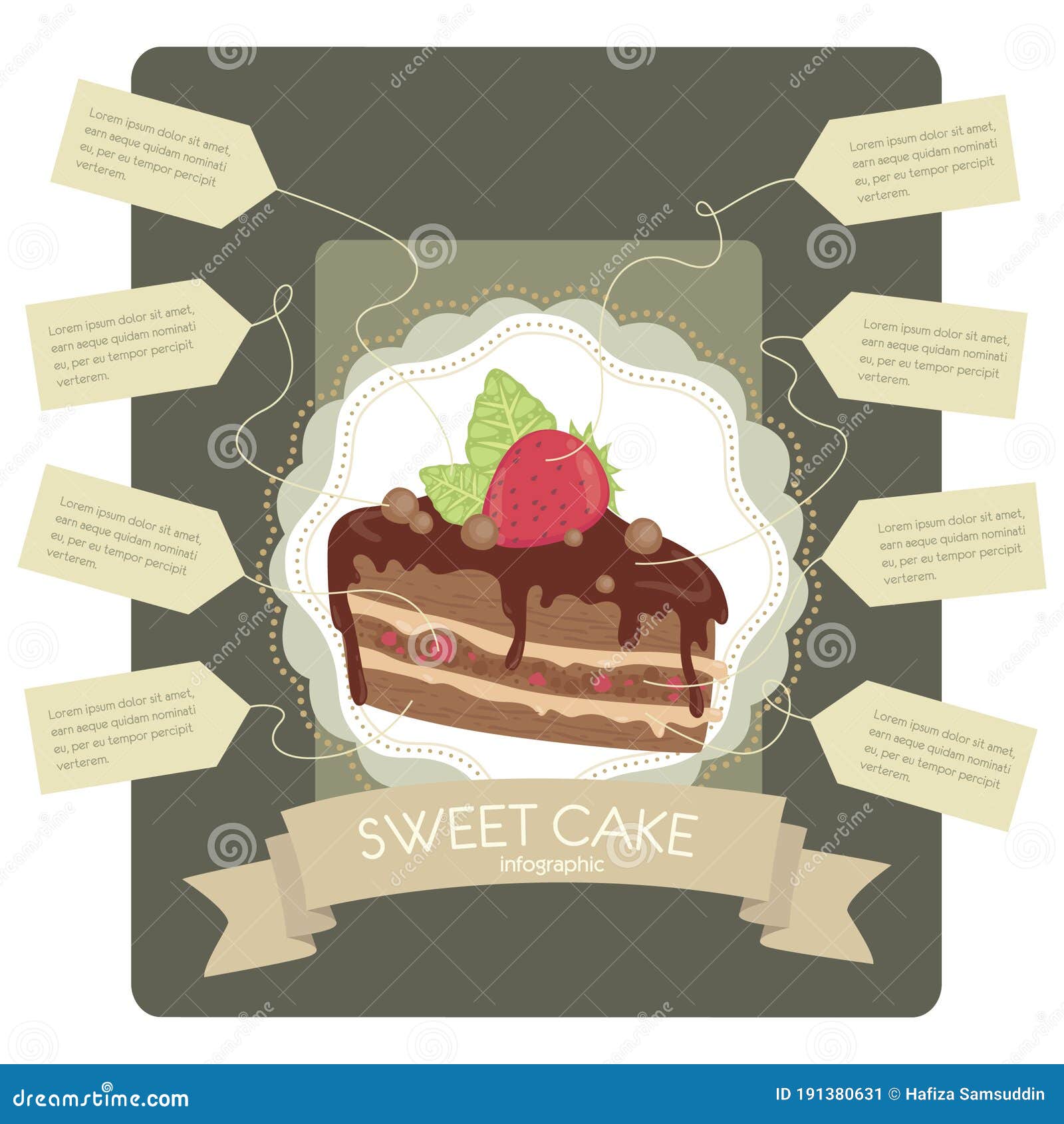 Sweet Cake Infographic. Vector Illustration Decorative Design Stock ...