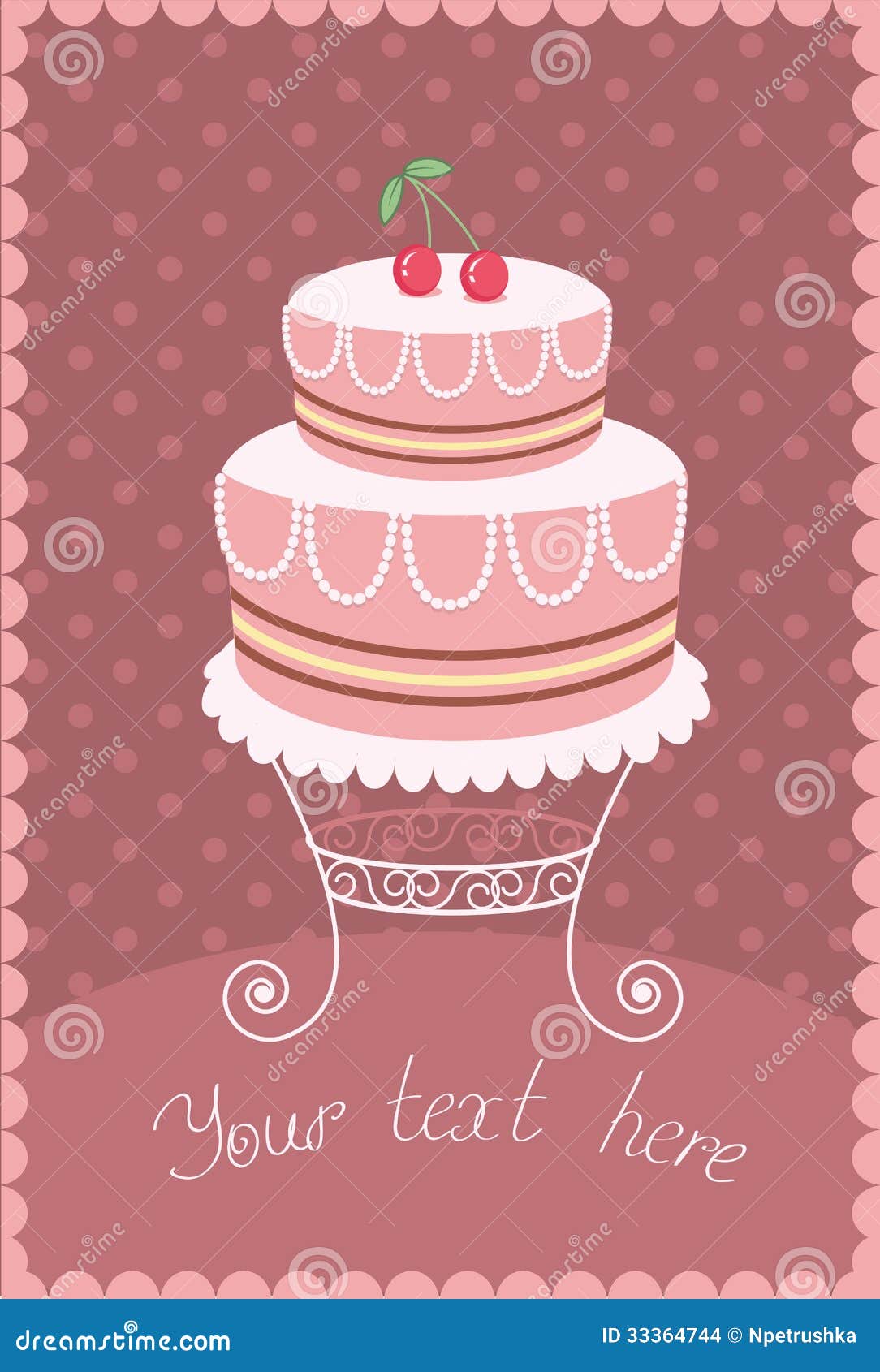 Sweet Cake.Vector Illustration for Text Stock Vector - Illustration of ...