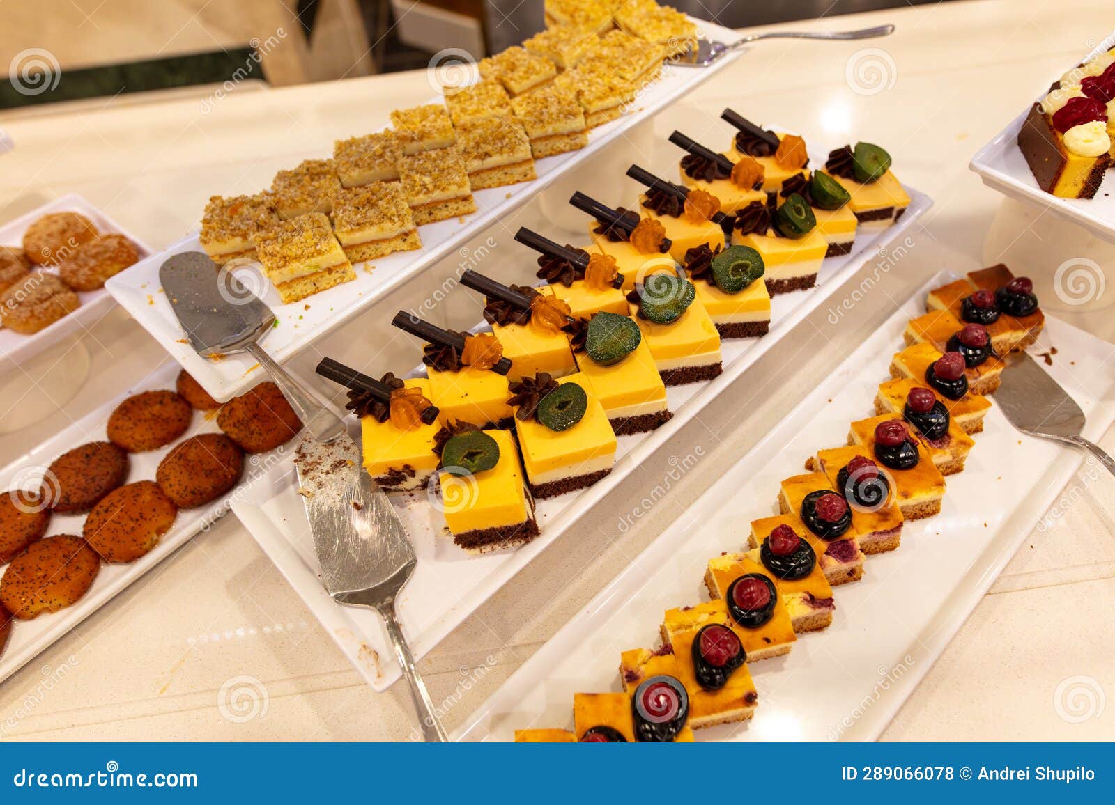 Sweet Cakes on Display in a Restaurant Stock Photo - Image of cafe ...