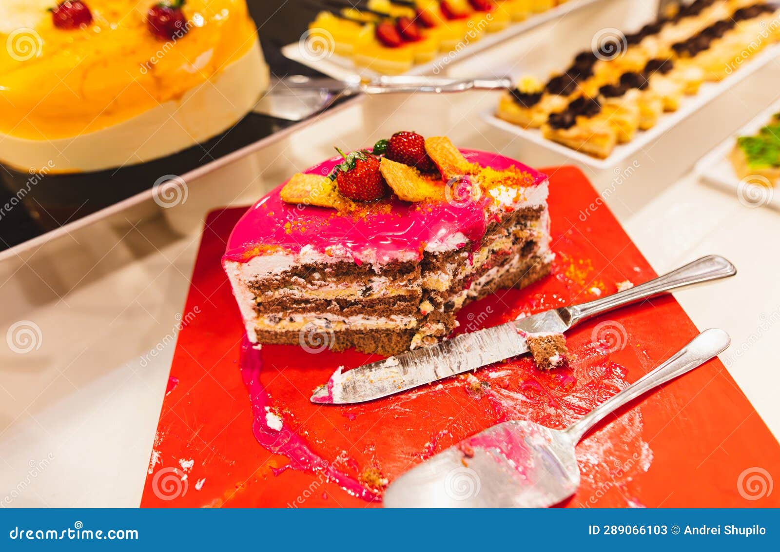 Sweet Cakes on Display in a Restaurant Stock Image - Image of ...