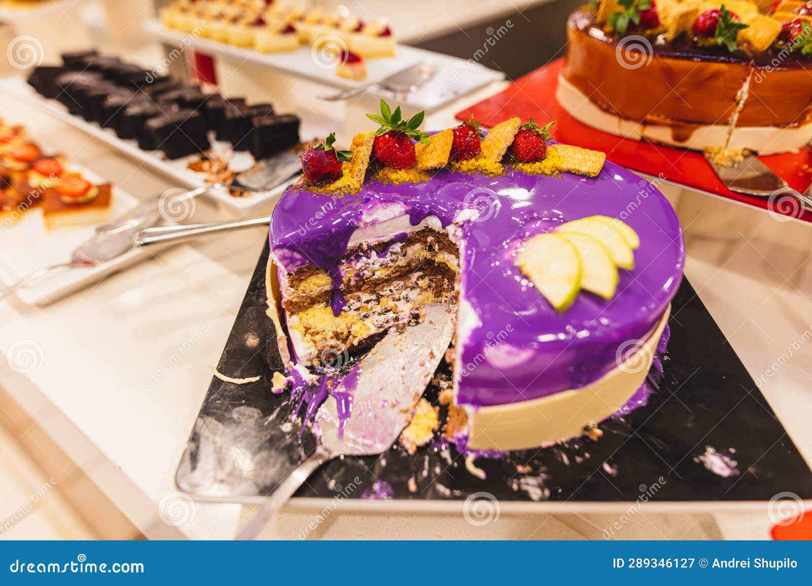 Sweet Cakes on Display in a Restaurant Stock Image - Image of store ...