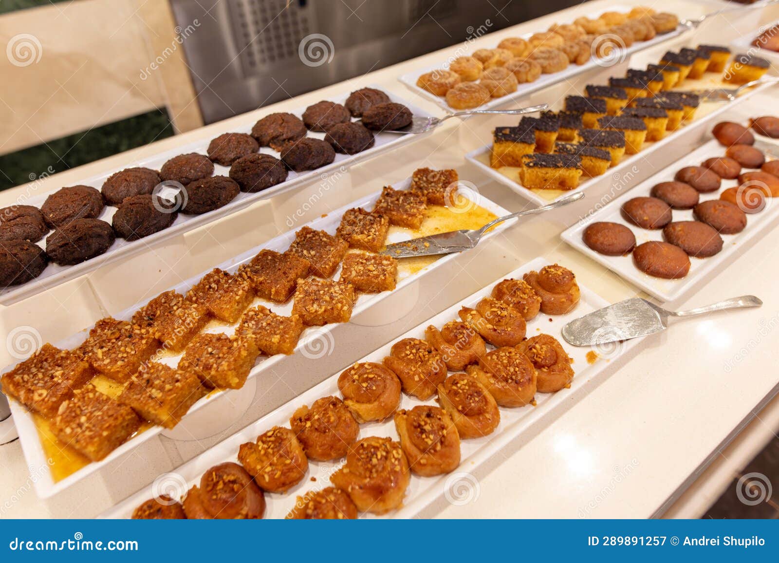 Sweet Cakes on Display in a Restaurant Stock Image - Image of tasty ...