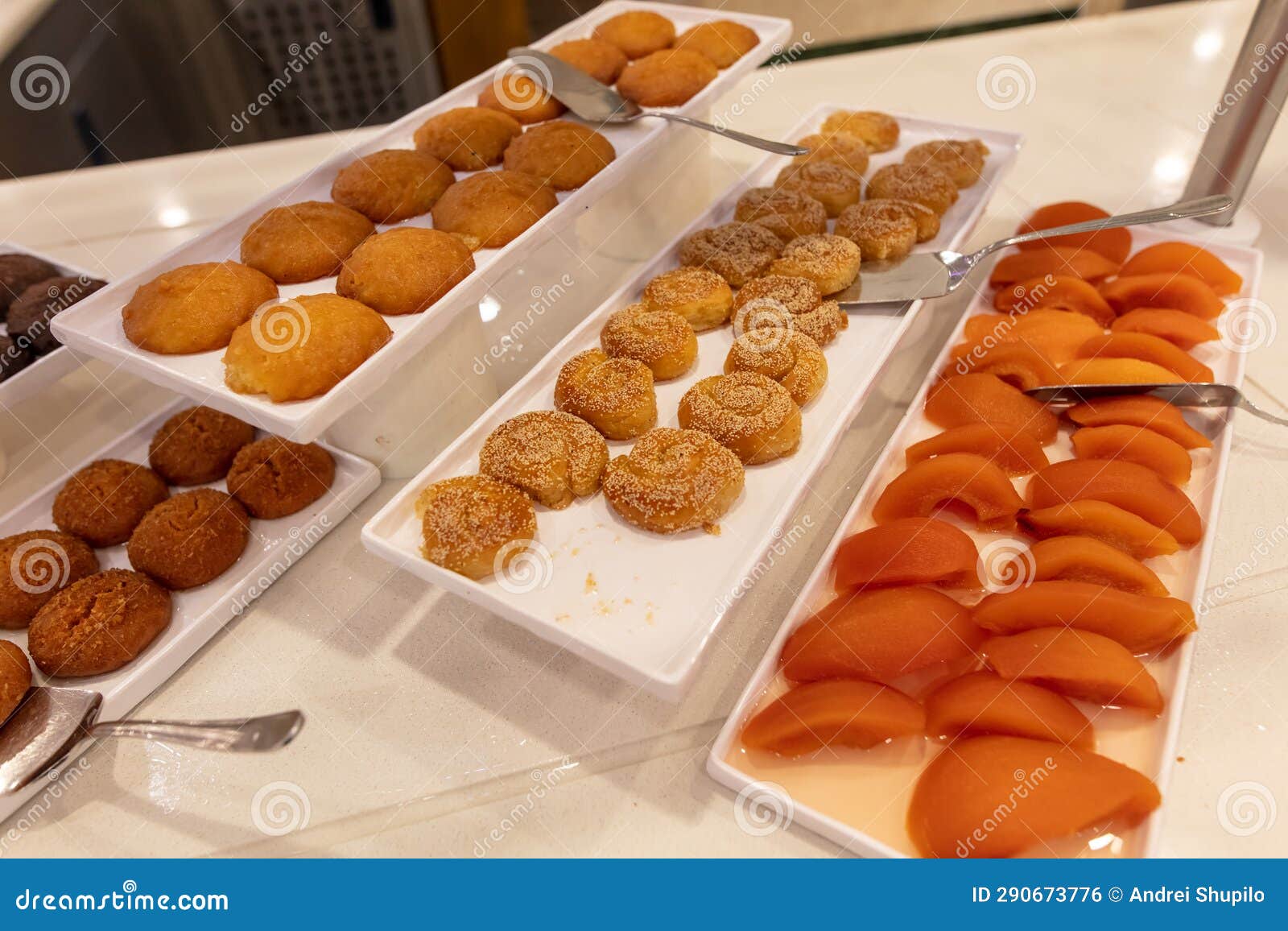 Sweet Cakes on Display in a Restaurant Stock Photo - Image of dessert ...