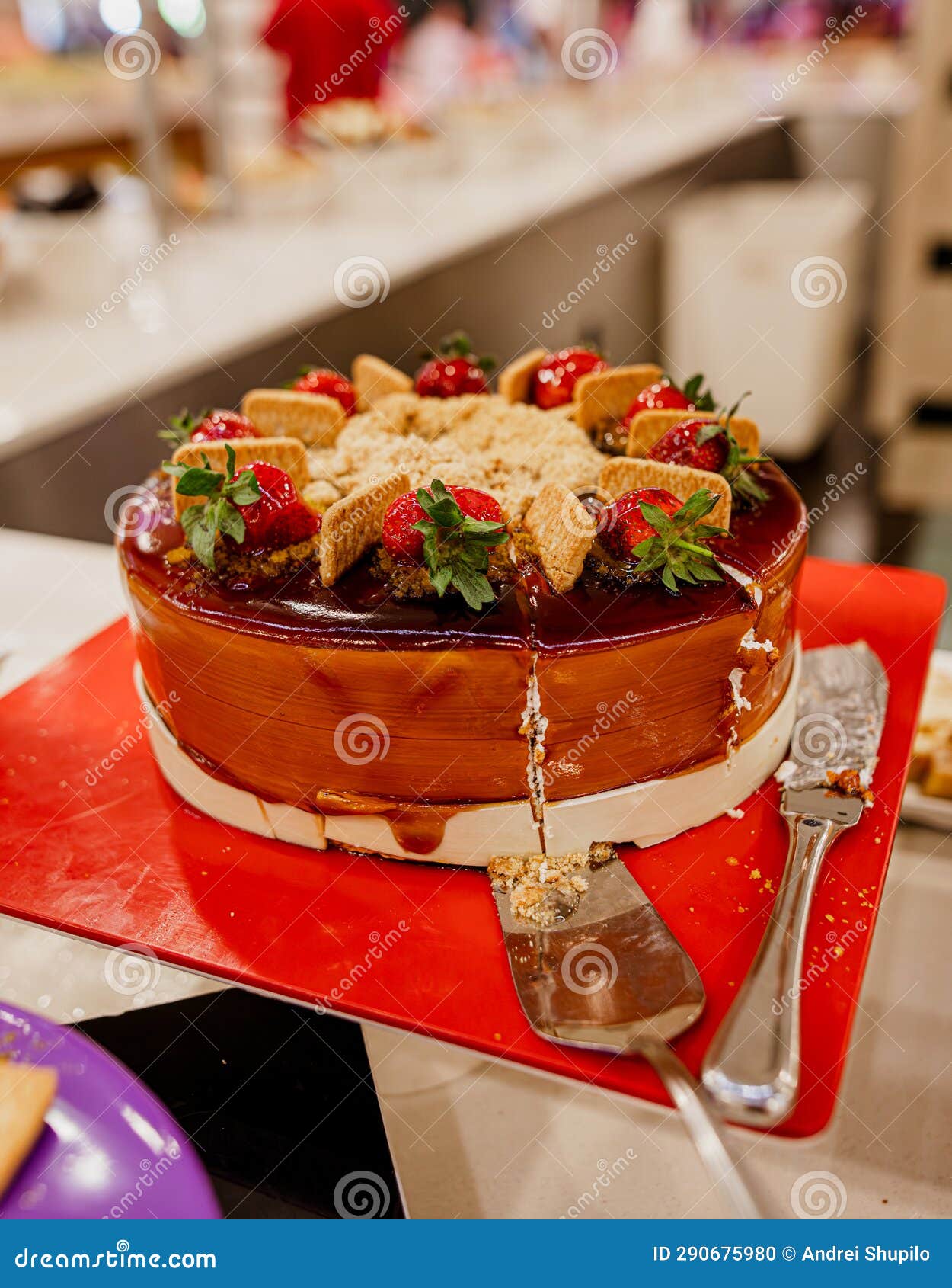 Sweet Cakes on Display in a Restaurant Stock Photo - Image of ...