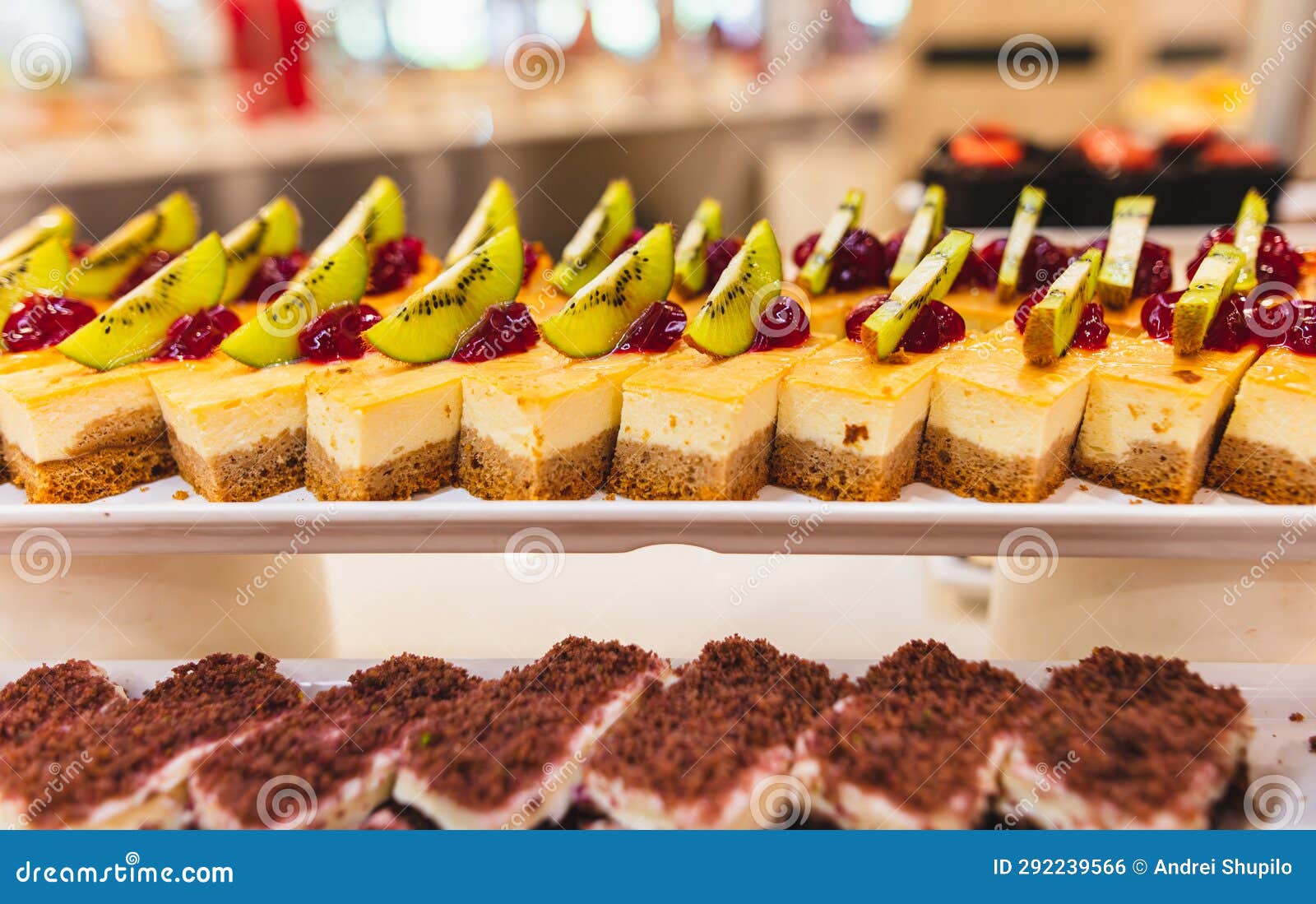 Sweet Cakes on Display in a Restaurant Stock Photo - Image of delicious ...