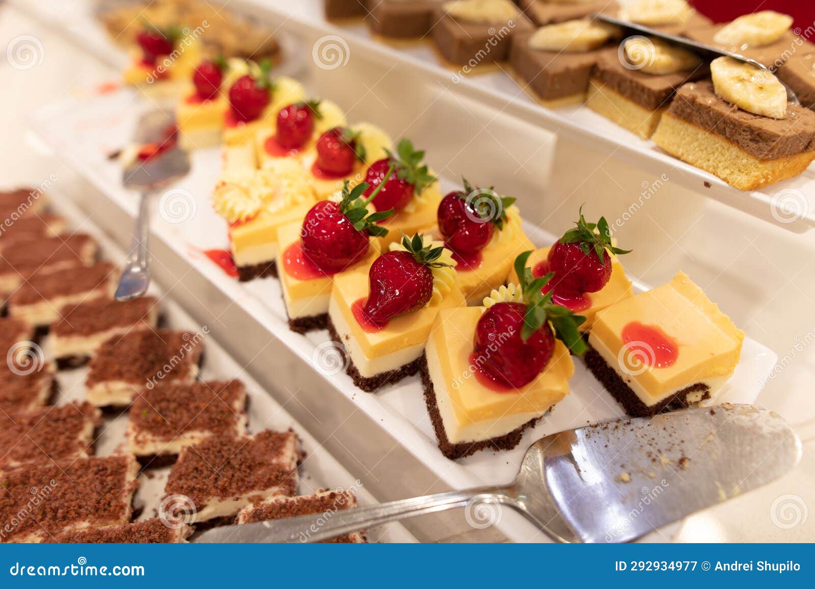 Sweet Cakes on Display in a Restaurant Stock Image - Image of sweet ...