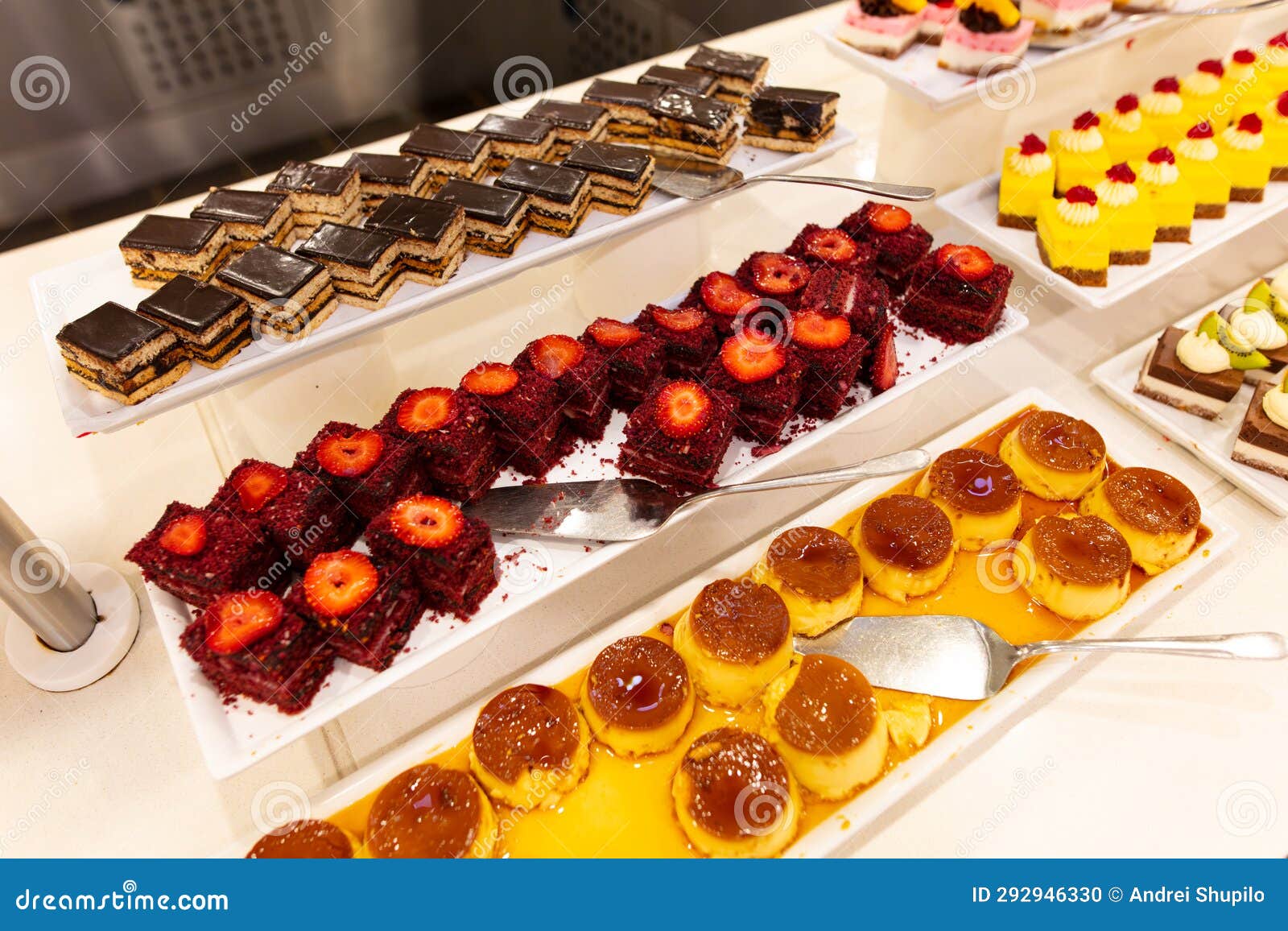 Sweet Cakes on Display in a Restaurant Stock Photo - Image of ...