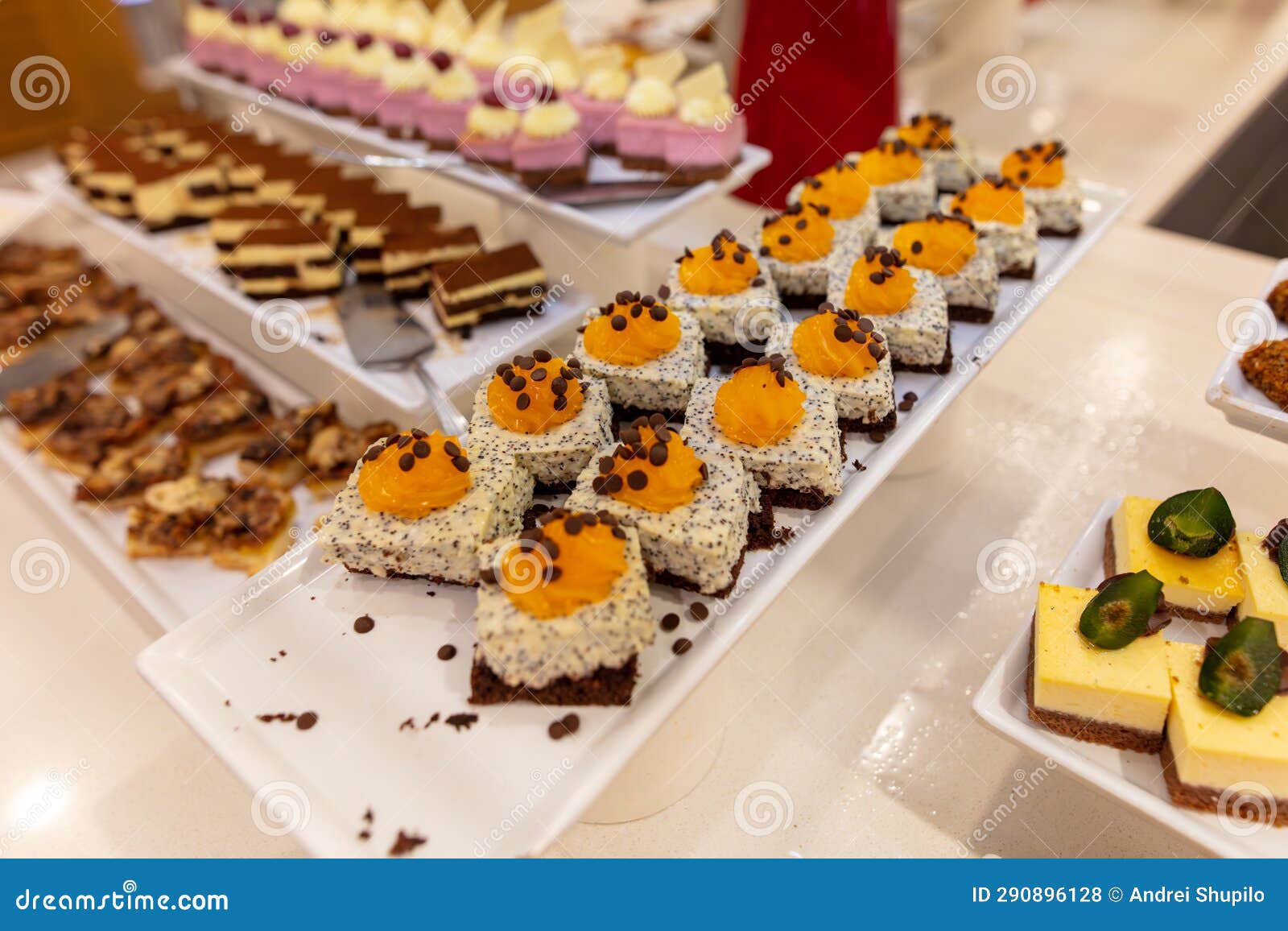 Sweet Cakes on Display in a Restaurant Stock Photo - Image of dessert ...