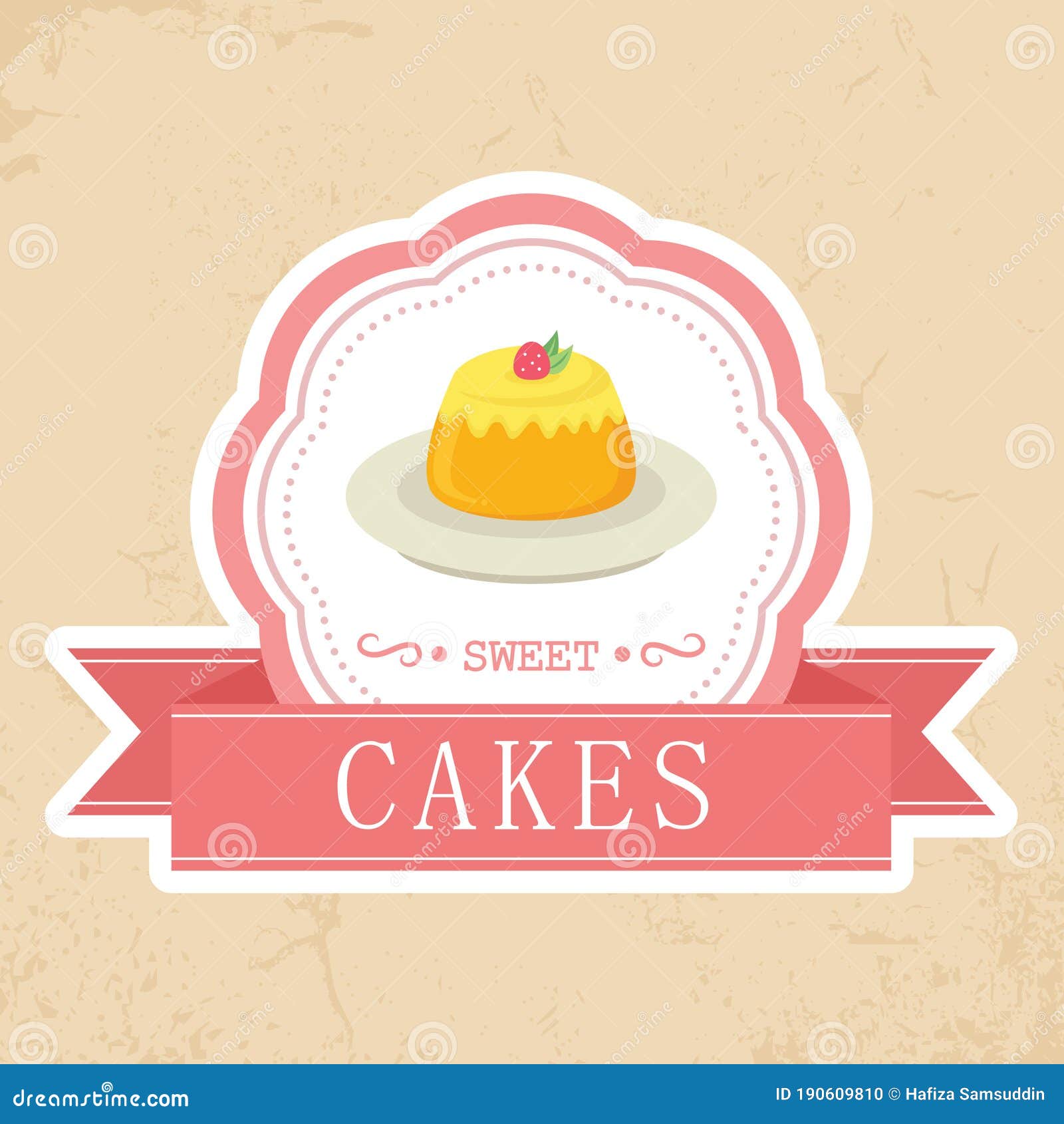 Sweet Cakes Label. Vector Illustration Decorative Design Stock Vector ...