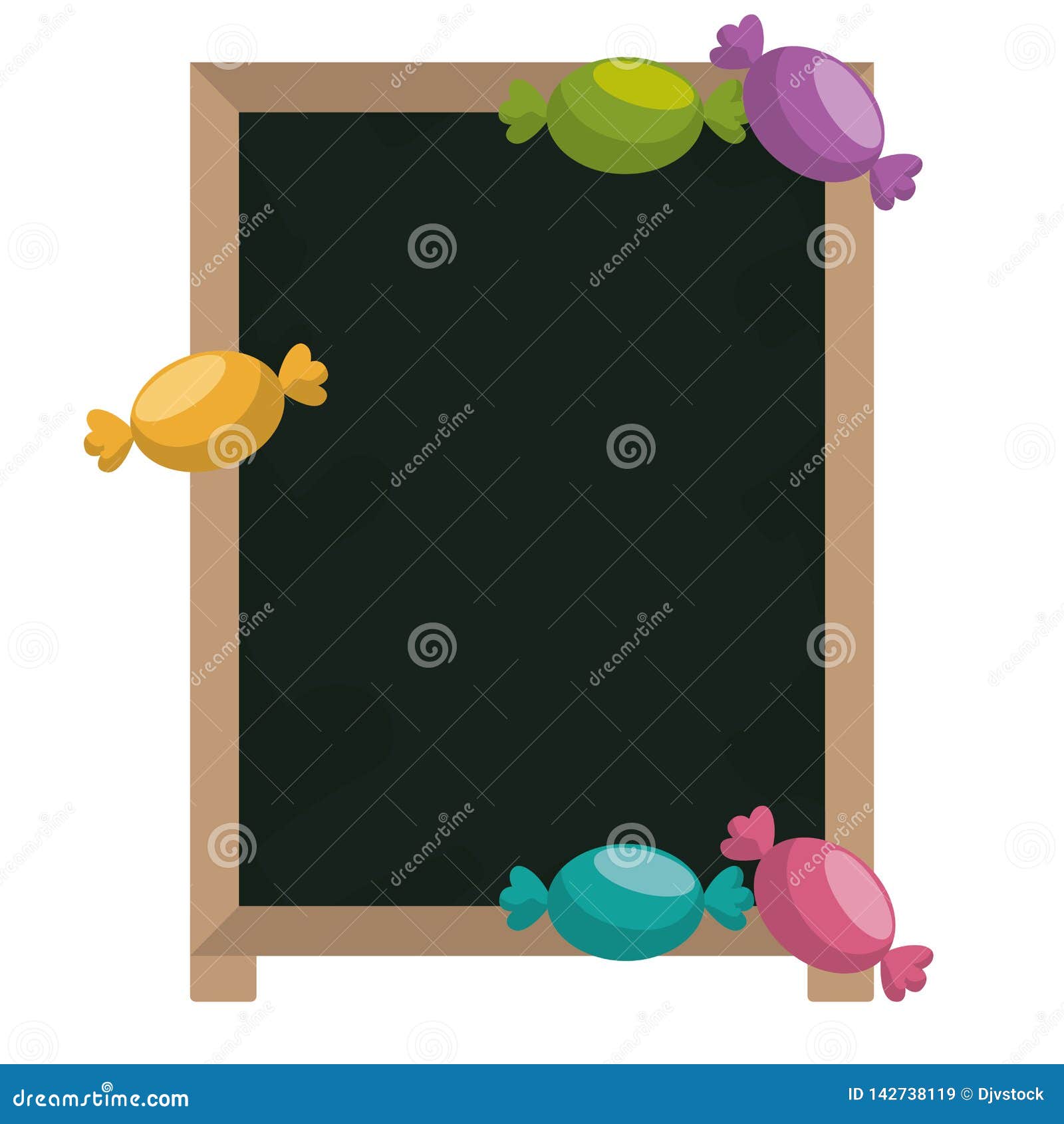 Sweet Candies with Chalkboard Stock Vector - Illustration of cute ...
