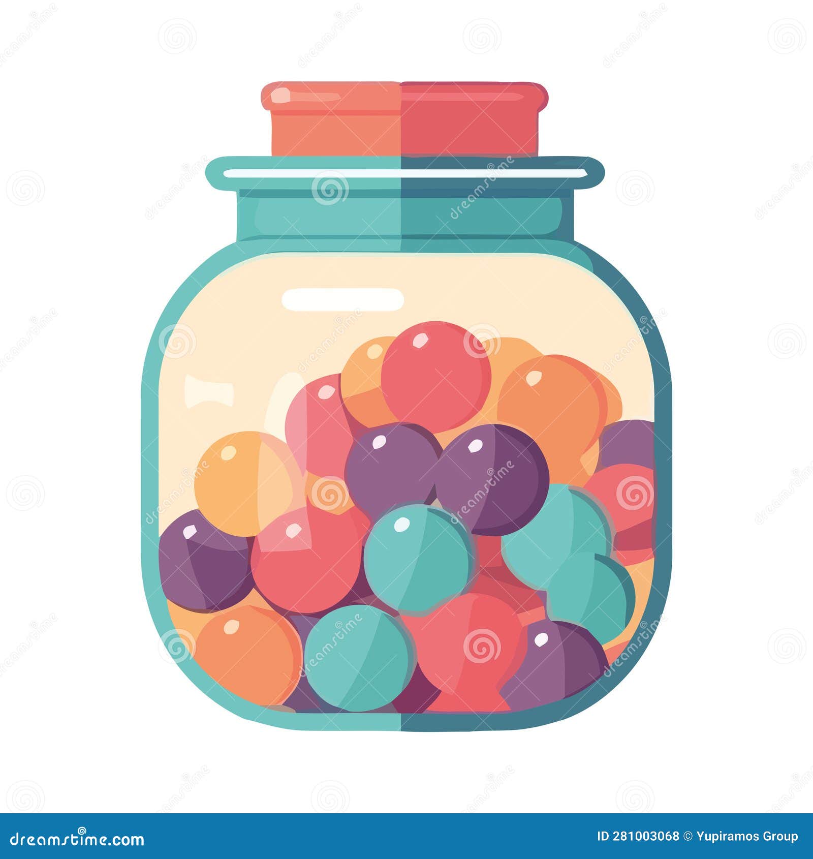 Sweet Candies Jar Design, Isolated Icon Stock Vector - Illustration of ...