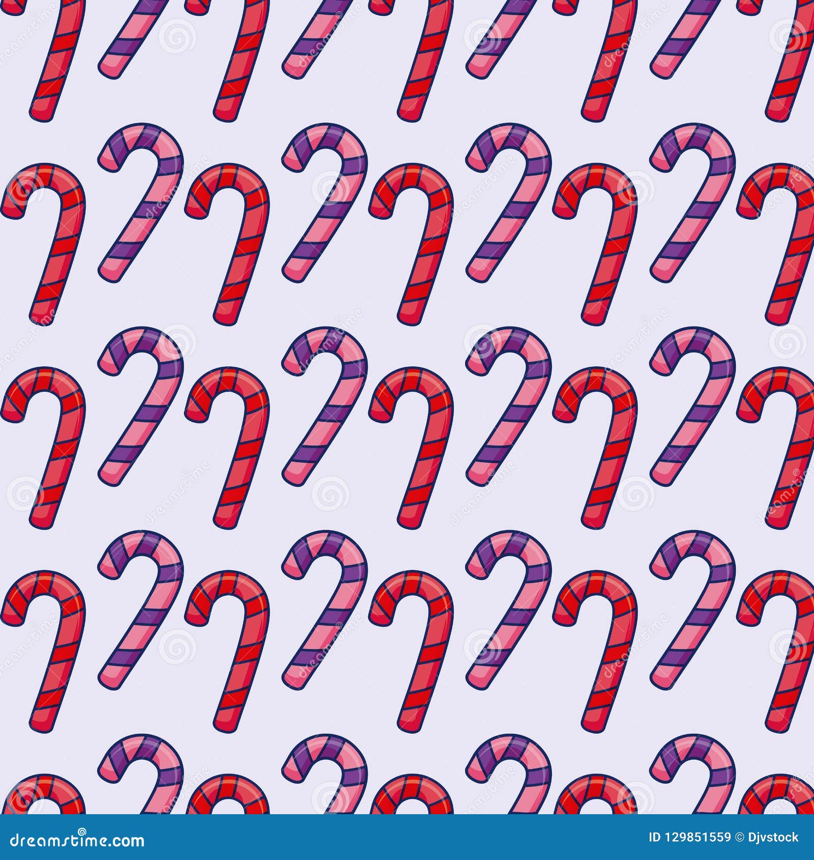 Sweet Candies in Shape Cane Pattern Stock Vector - Illustration of ...