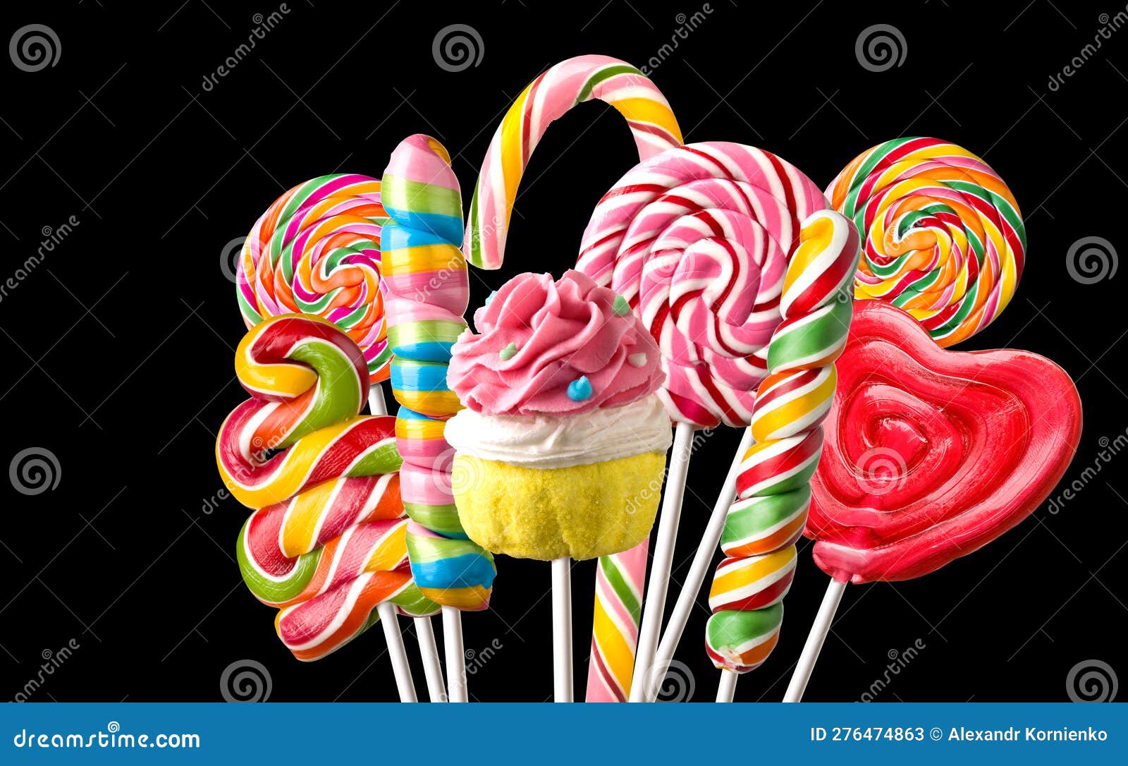 Sweet candy on black stock image. Image of bright, lolly - 276474863