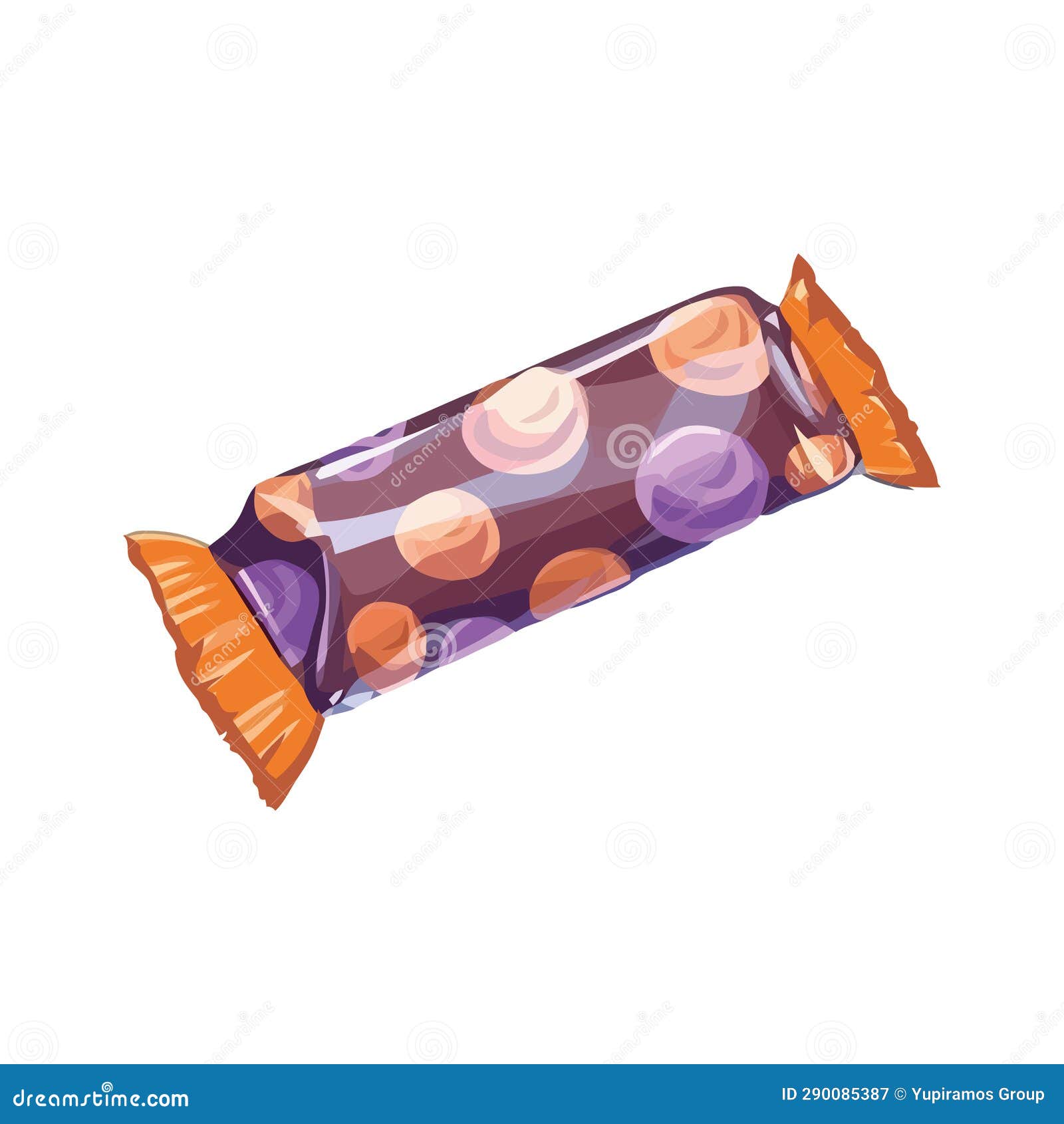 Sweet Candy Packet Wrapped in Shiny Plastic Stock Vector - Illustration ...