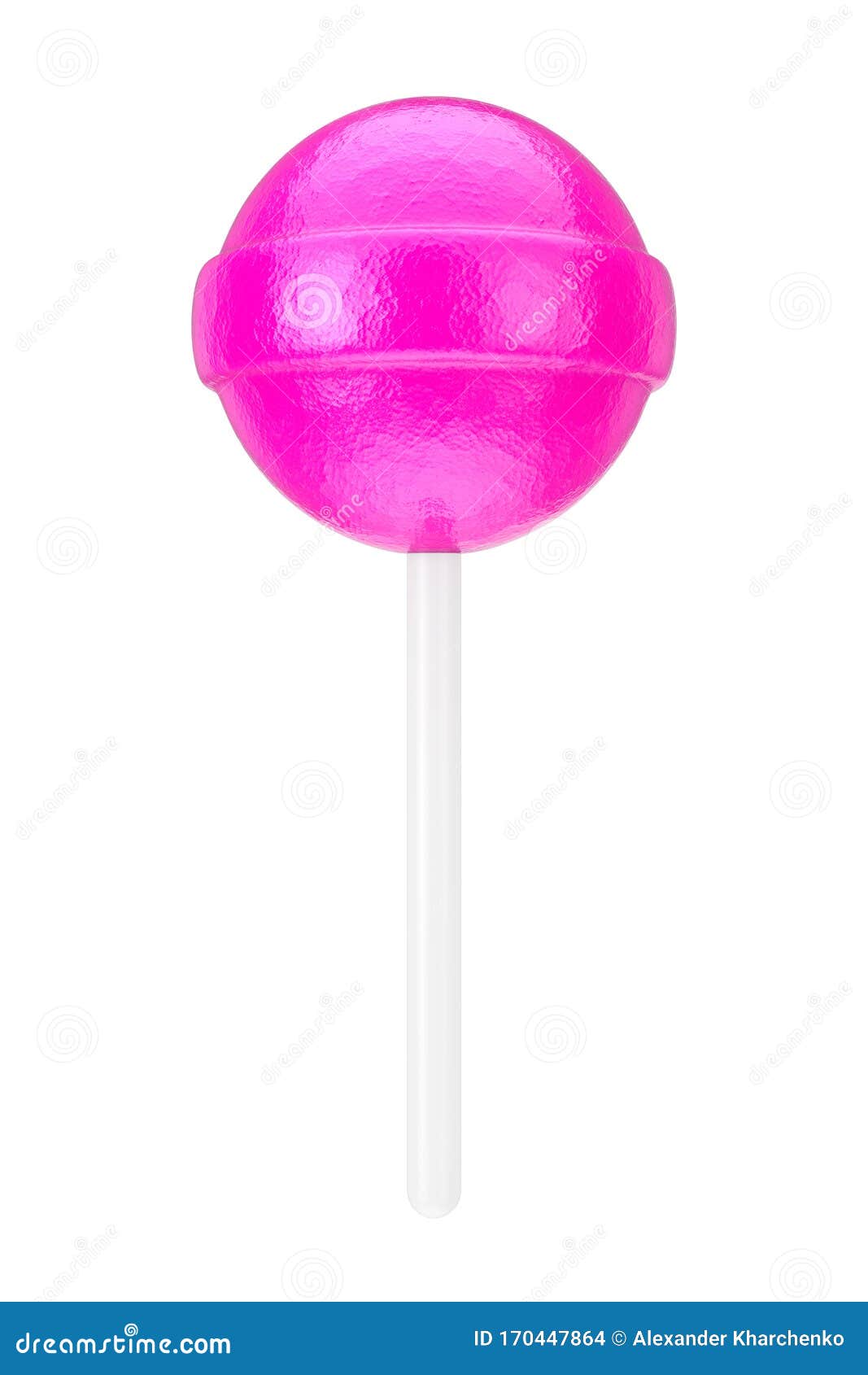 Sweet Candy Pink Lollipop. 3d Rendering Stock Illustration ...