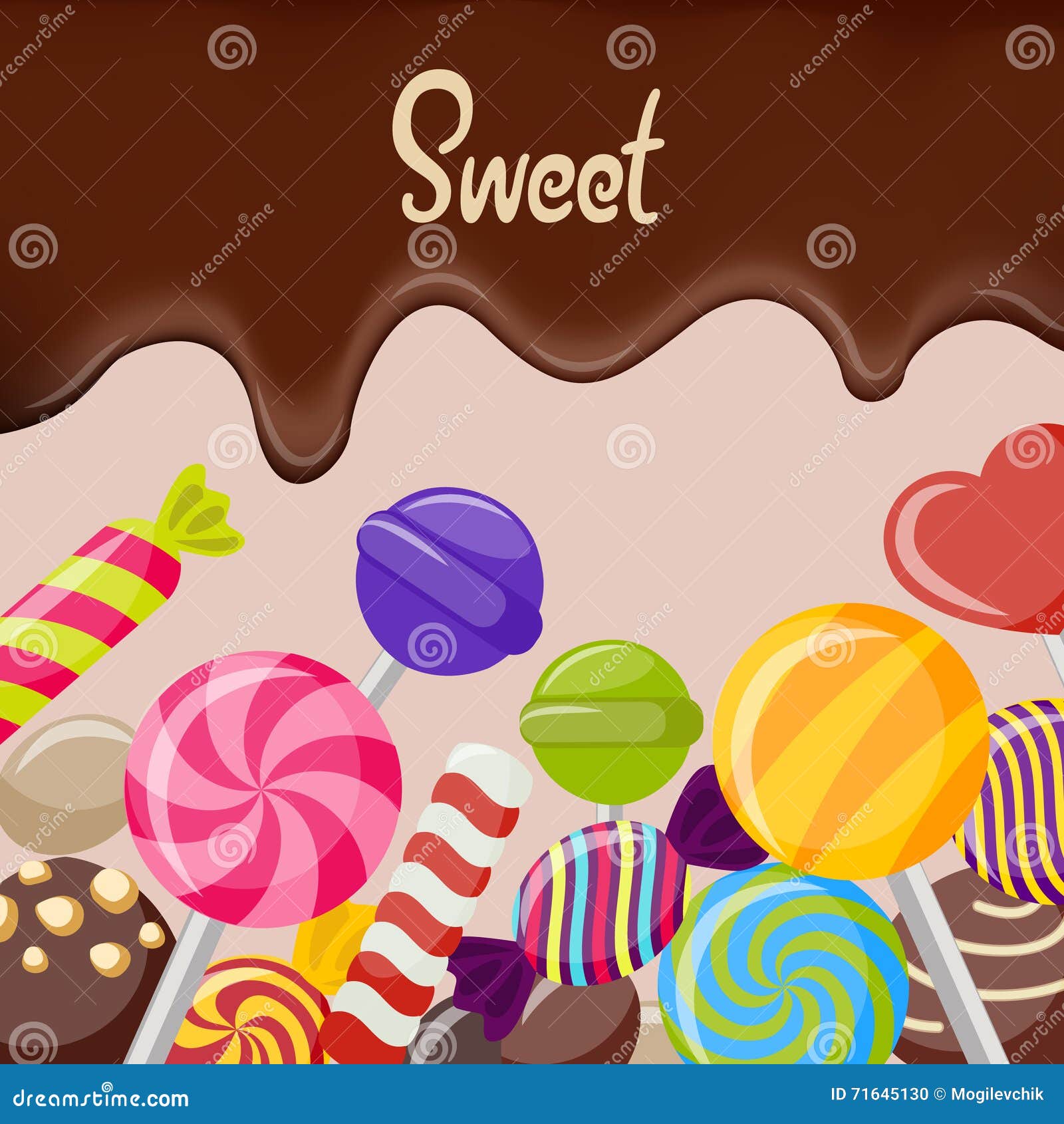 Candy Poster- Colorful Retro Candy Poster Stock Photography ...