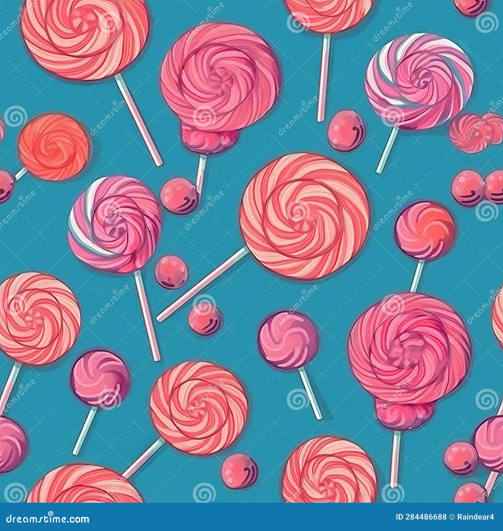 Sweet Candy Seamless Pattern Cartoony Sweet Candy Style. Stock ...