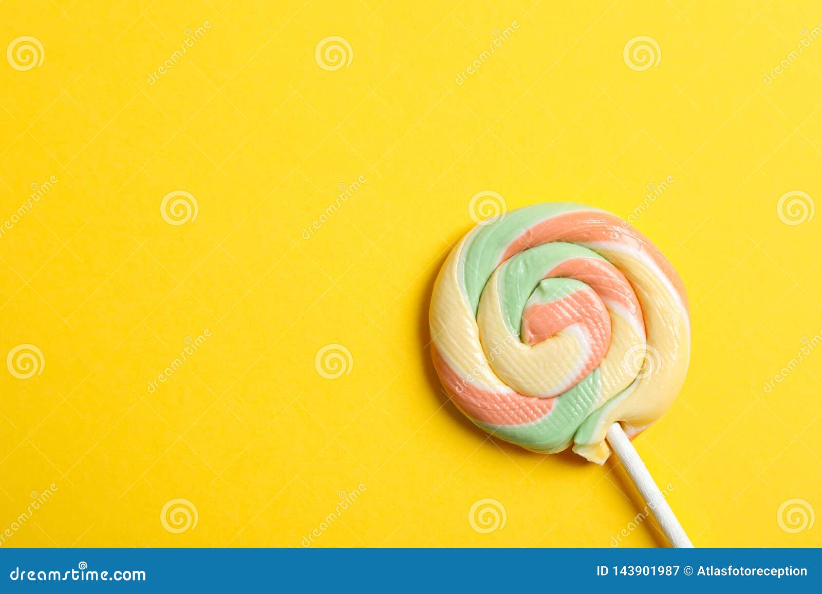 Sweet Candy with Space for Text on Color Background Stock Image - Image ...