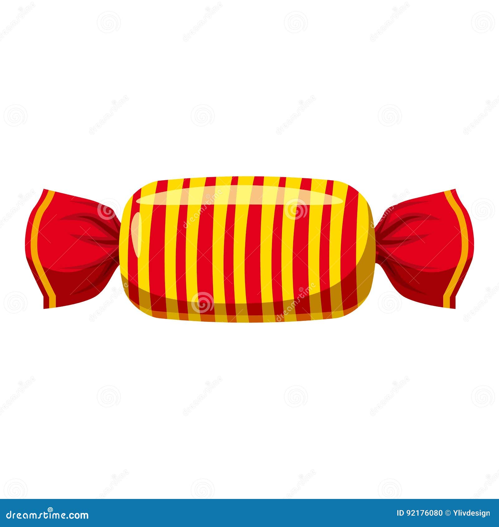 Sweet Candy in Striped Wrap Icon, Cartoon Style Stock Vector ...