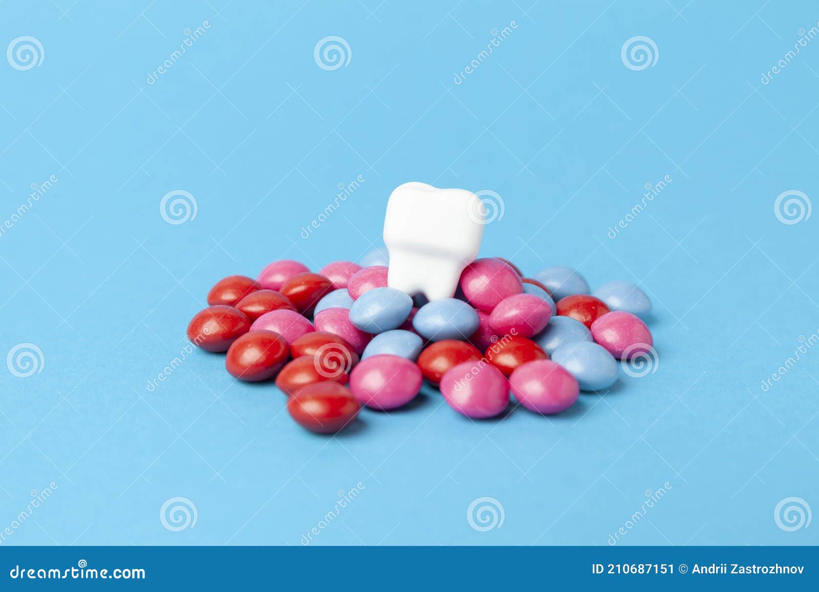Sweet Candy and Tooth, Dental Care Stock Image - Image of sweetmeat ...