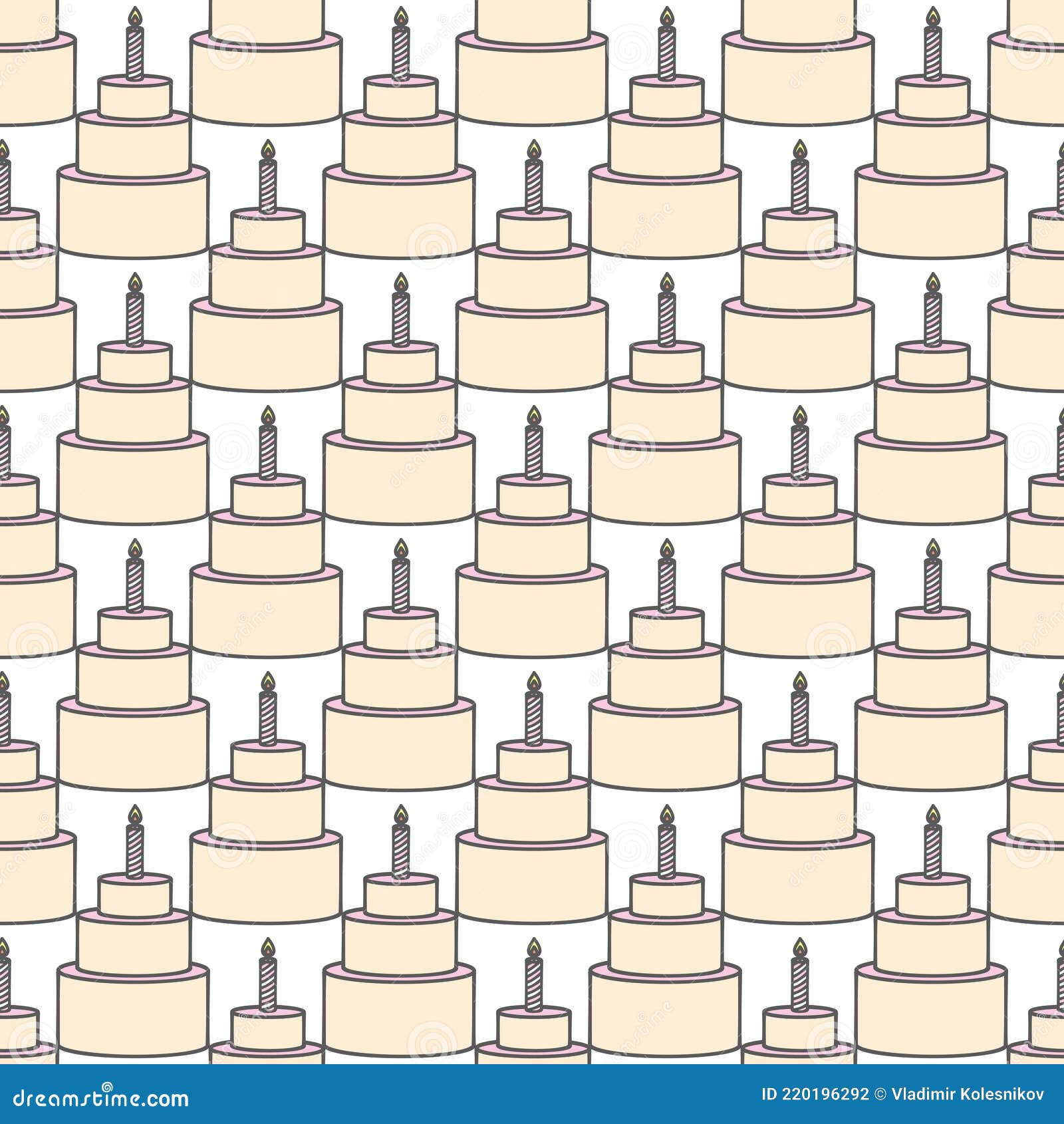 Sweet Cape Cakes Pattern on Yellow Background. Seamless. Stock Vector ...