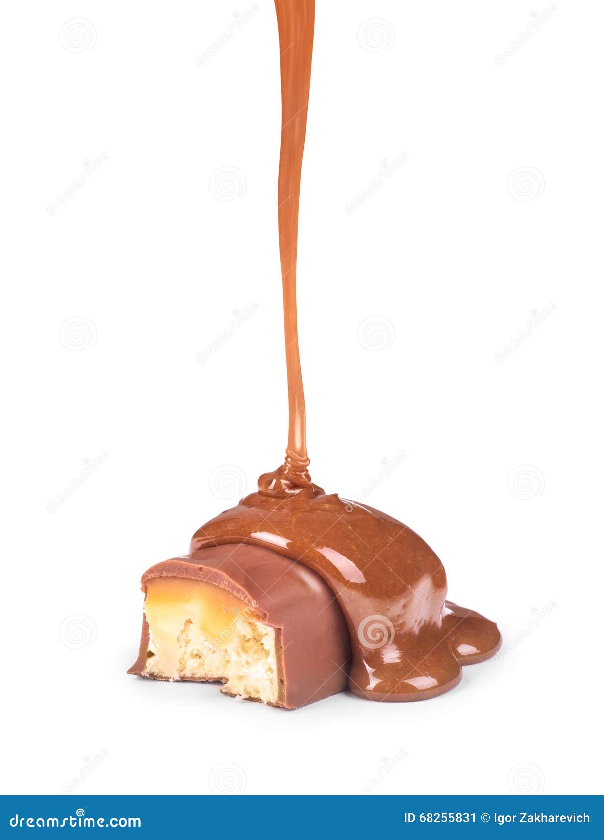 Sweet Caramel Sauce is Poured Stock Image - Image of calories, natural ...