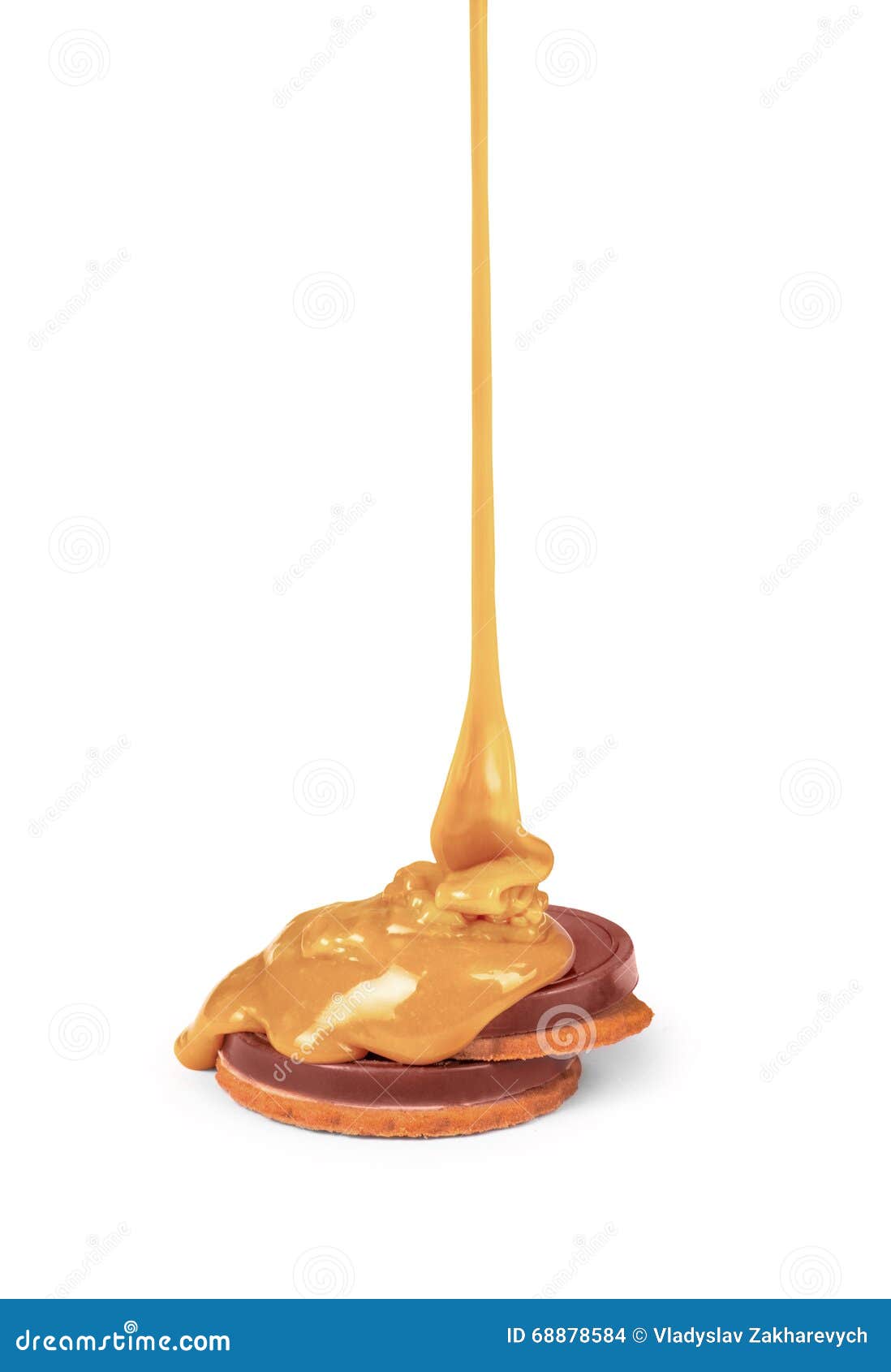 Sweet Caramel Sauce is Poured Stock Photo - Image of sweet, delicious ...