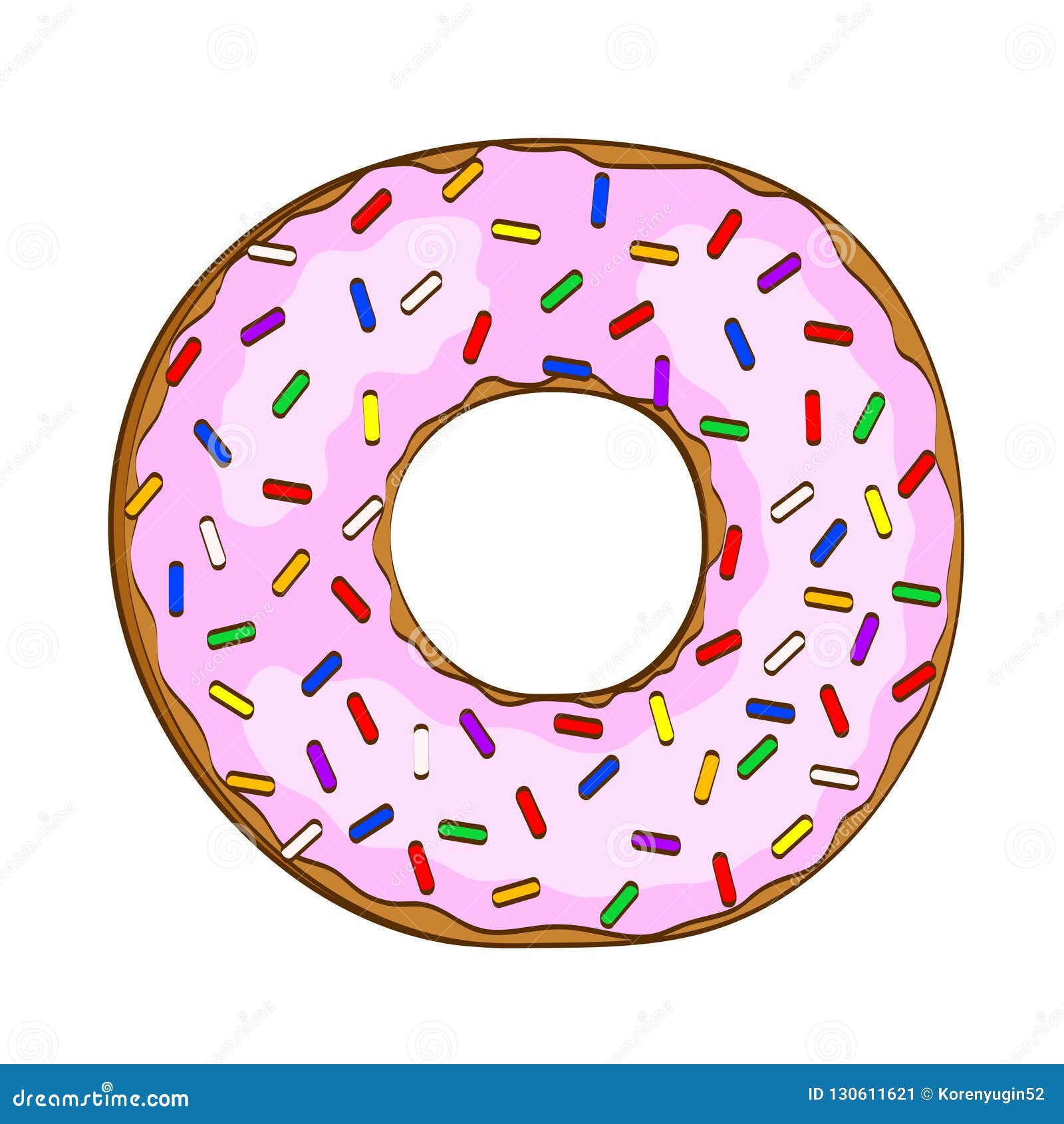 Sweet Cartoon Donut with Pink Glaze on White, Stock Vector Illus Stock ... Sweet Cartoon Donut with Pink Glaze on White, Stock Vector Illus Stock ...