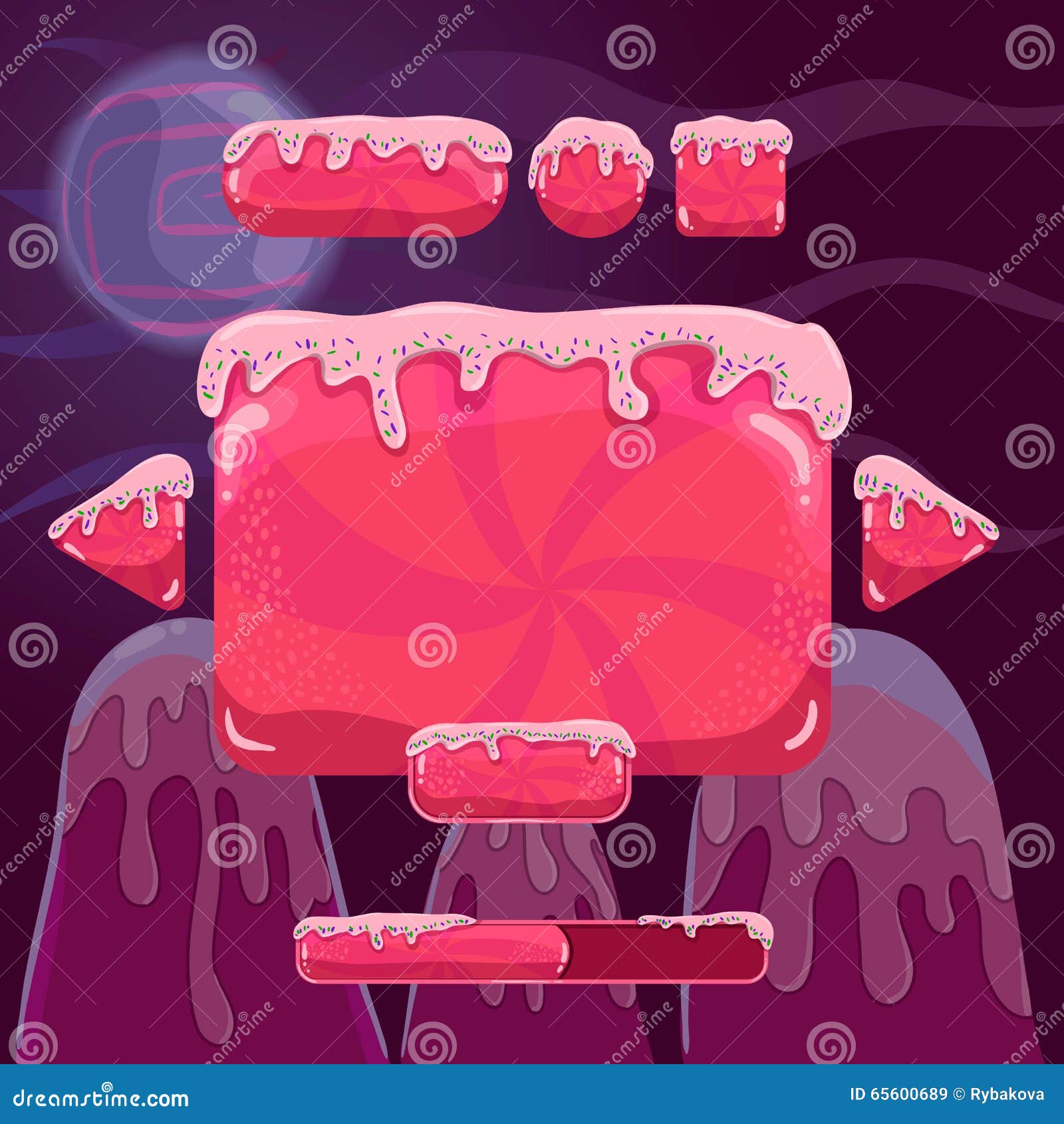 Sweet Cartoon User Interface Games. Game Design Illustrat Stock ...