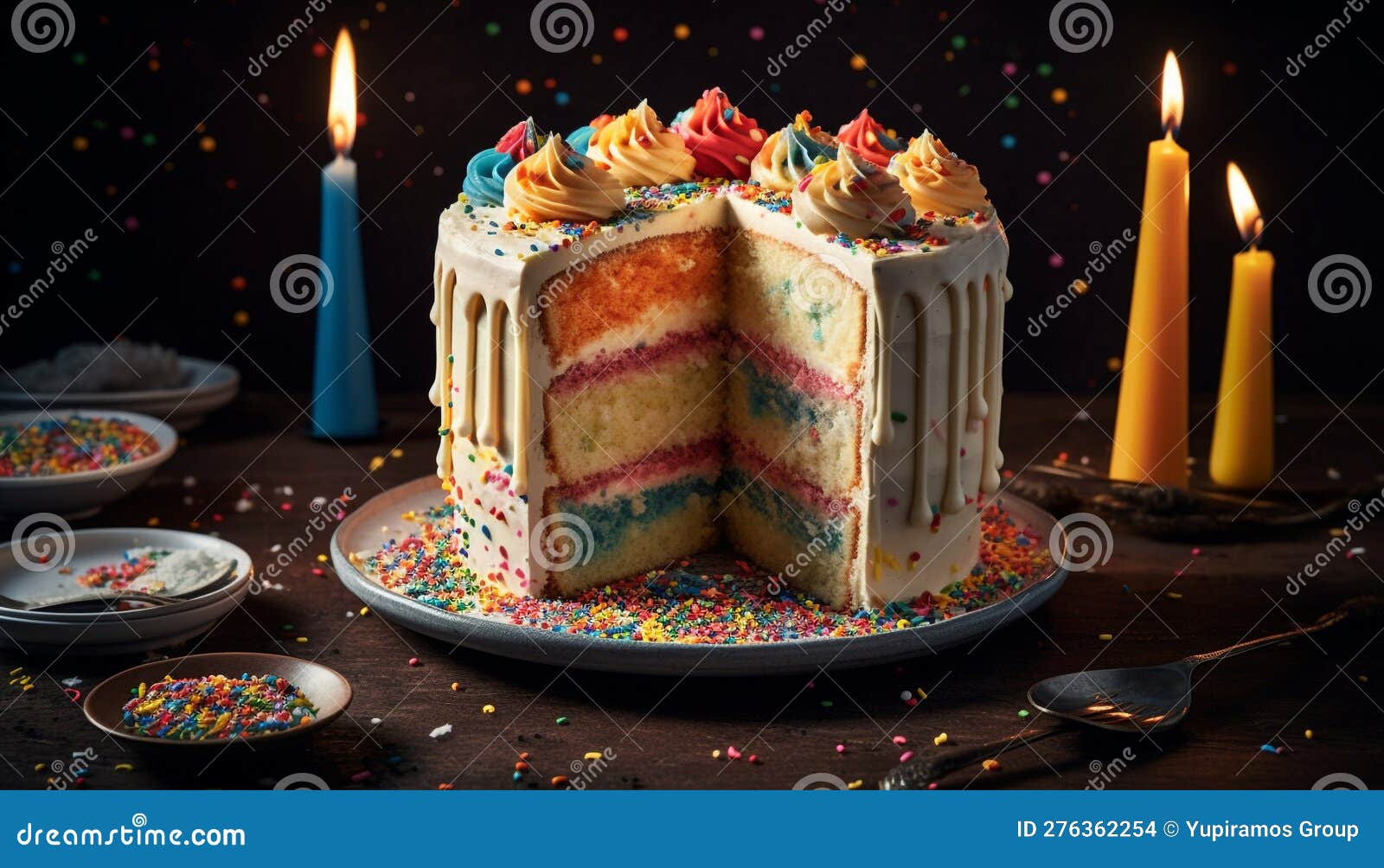 Sweet Celebration with Chocolate Cake and Candles Generated by AI Stock ...