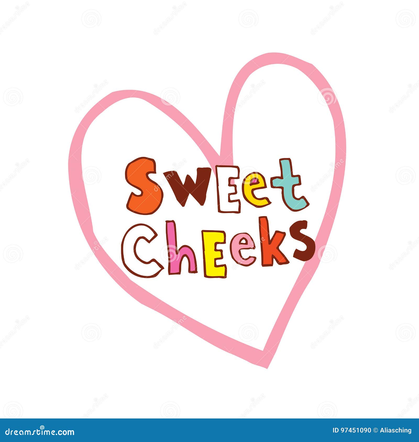 Sweet cheeks stock vector. Illustration of heart, cheeks - 97451090